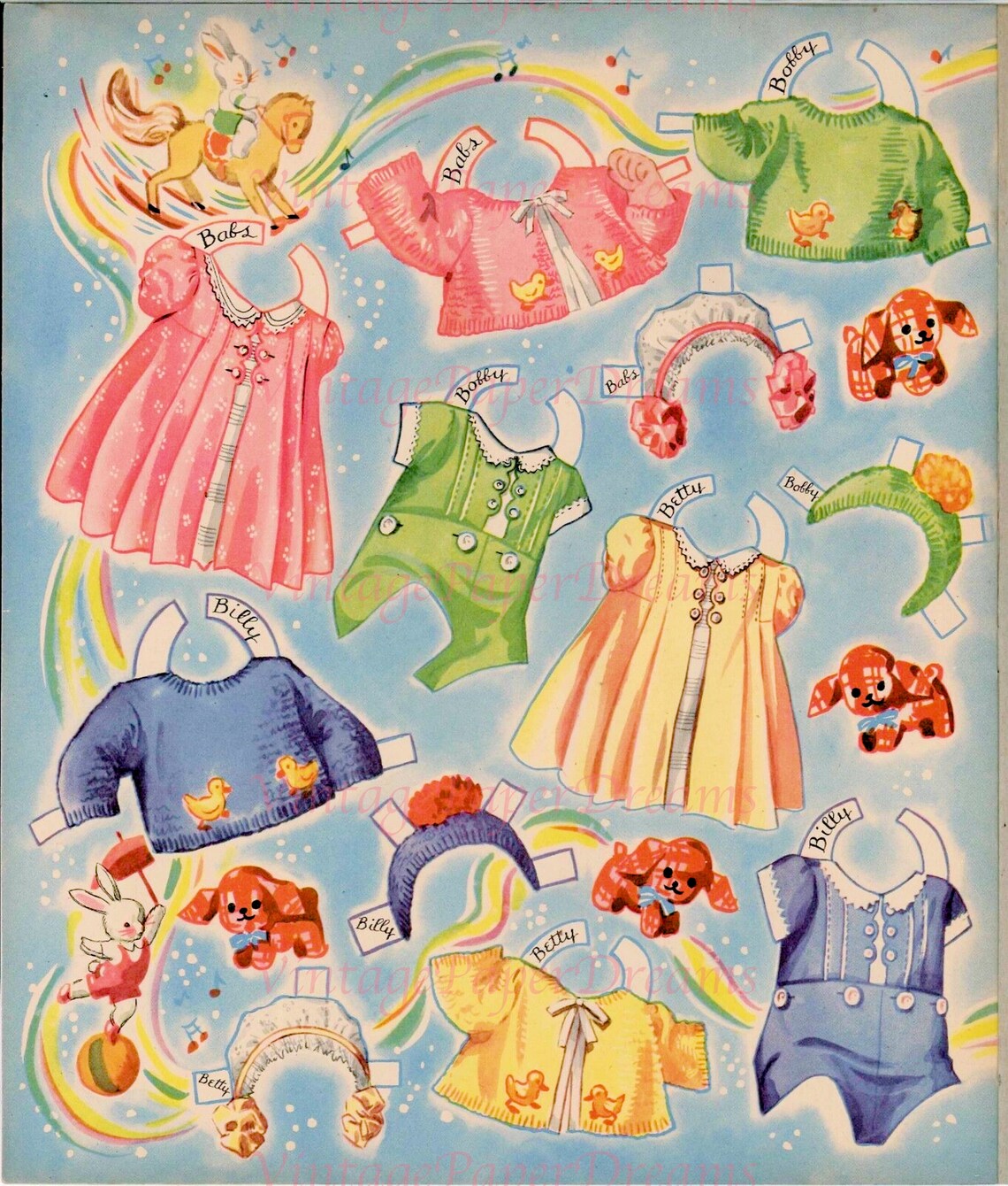 Vintage Paper Doll Printable PDF • cradle Tots Paper Dolls • 40s 1940s ...