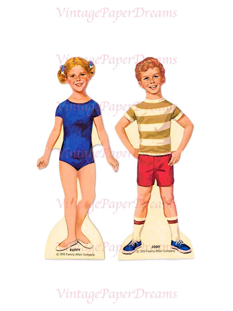 Vintage Paper Doll Printable PDF buffy & Jody Paper Doll 70s 1970s ...