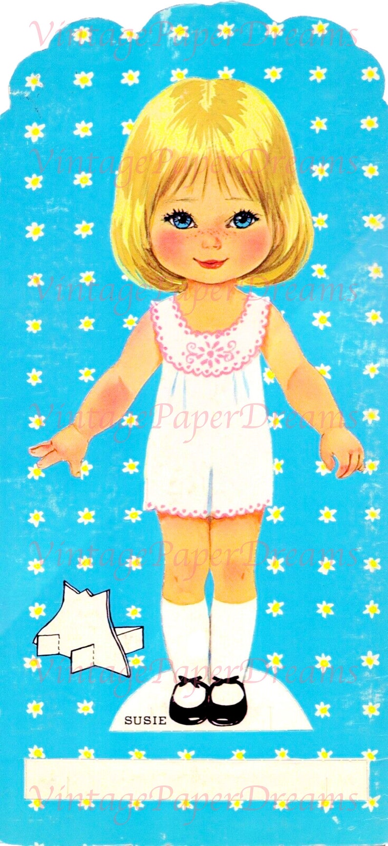 Vintage Paper Doll Printable PDF • my Susie Paper Doll • 60s 1960s Blue ...