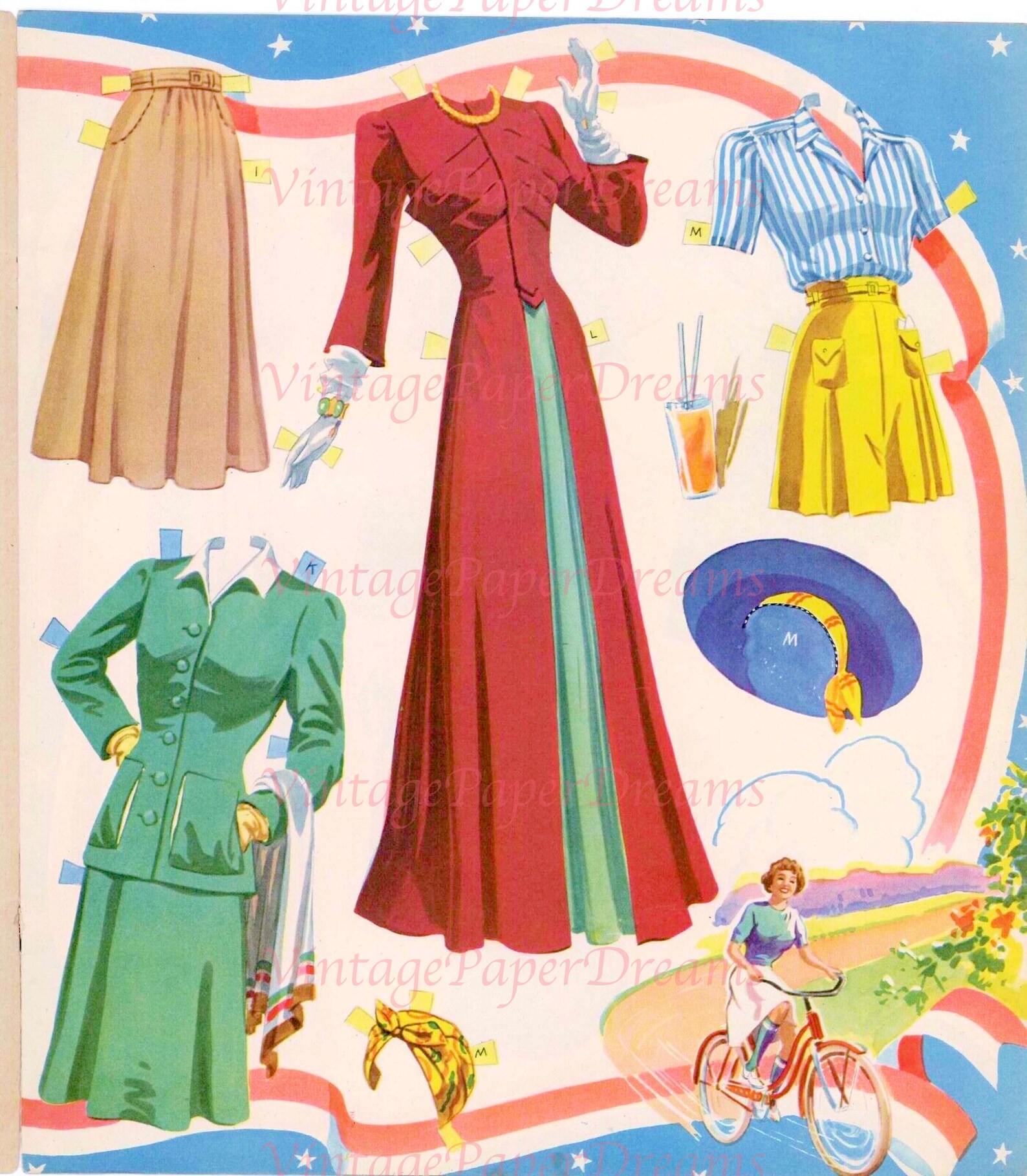 Vintage Paper Doll Printable PDF • claudette Colbert Paper Doll • 40s ...