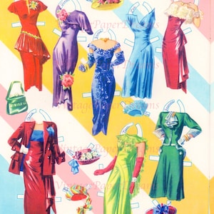 Vintage Paper Doll Printable PDF • dancing Glamour Girls Paper Dolls ...