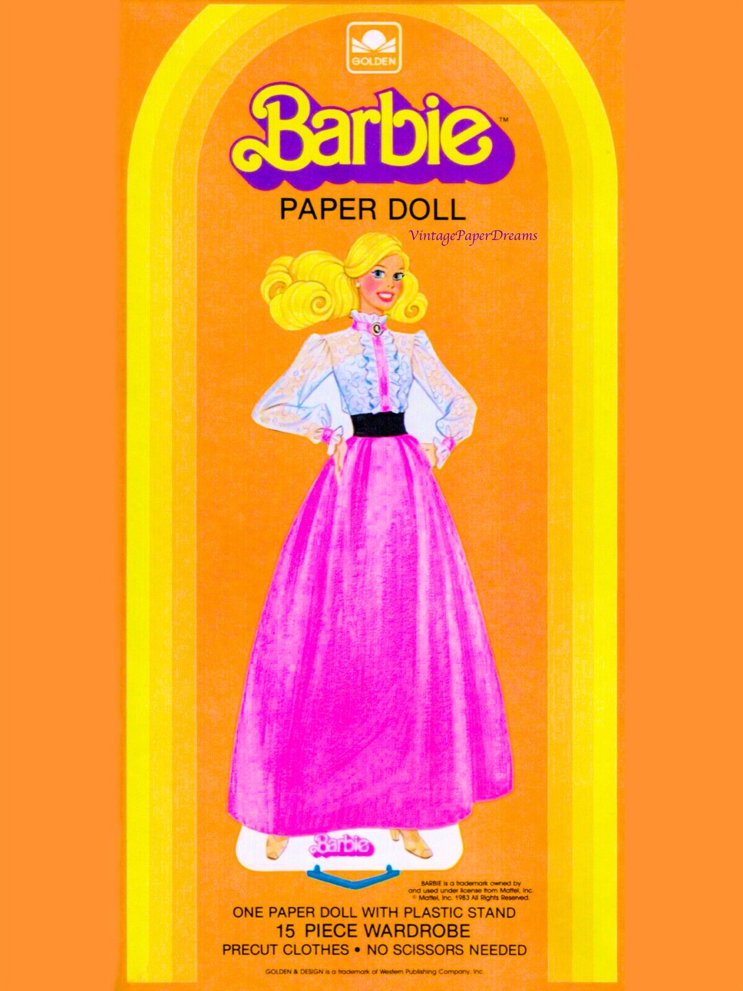 Vintage Paper Doll Printable Pdf Barbie Paper Doll 80s Barbie Paper