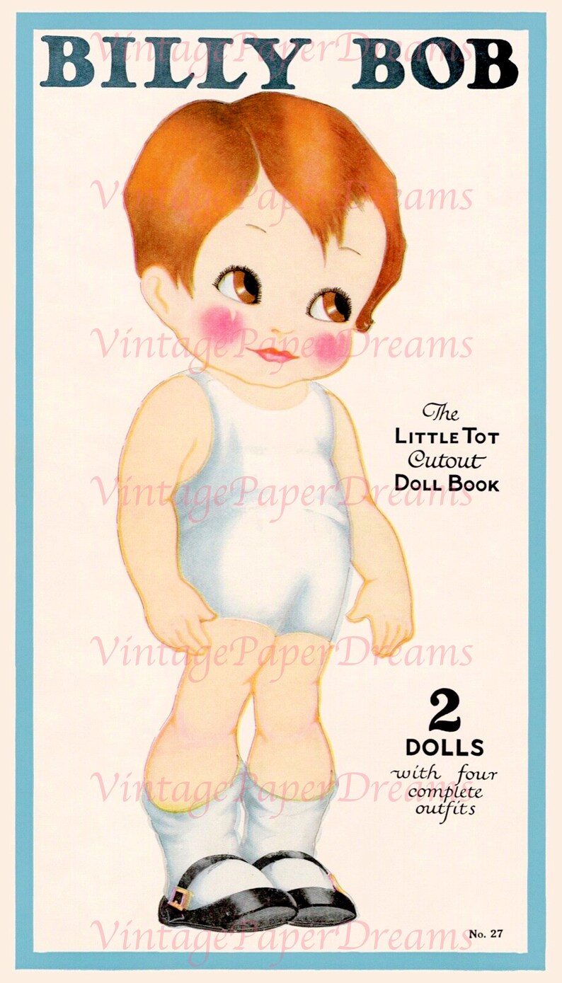 Vintage Paper Doll Printable PDF little Tots Paper Dolls 20s 1920s ...