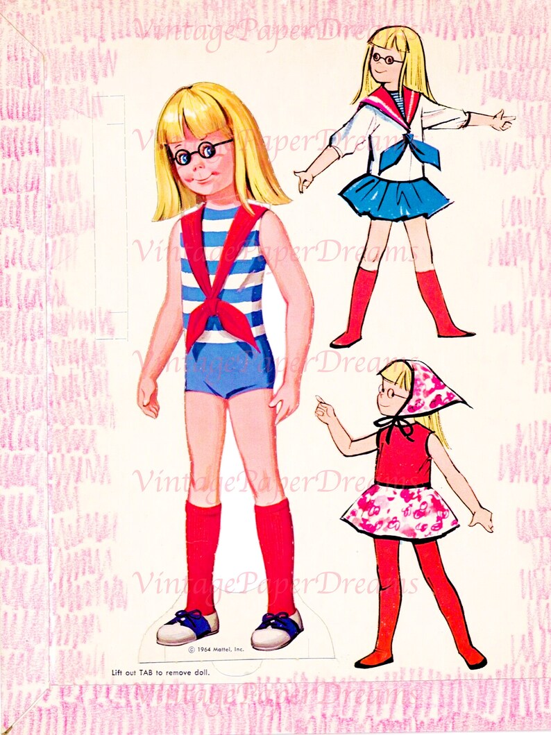 Vintage Paper Doll Printable PDF charmin Chatty Paper Doll 60s 1960s ...