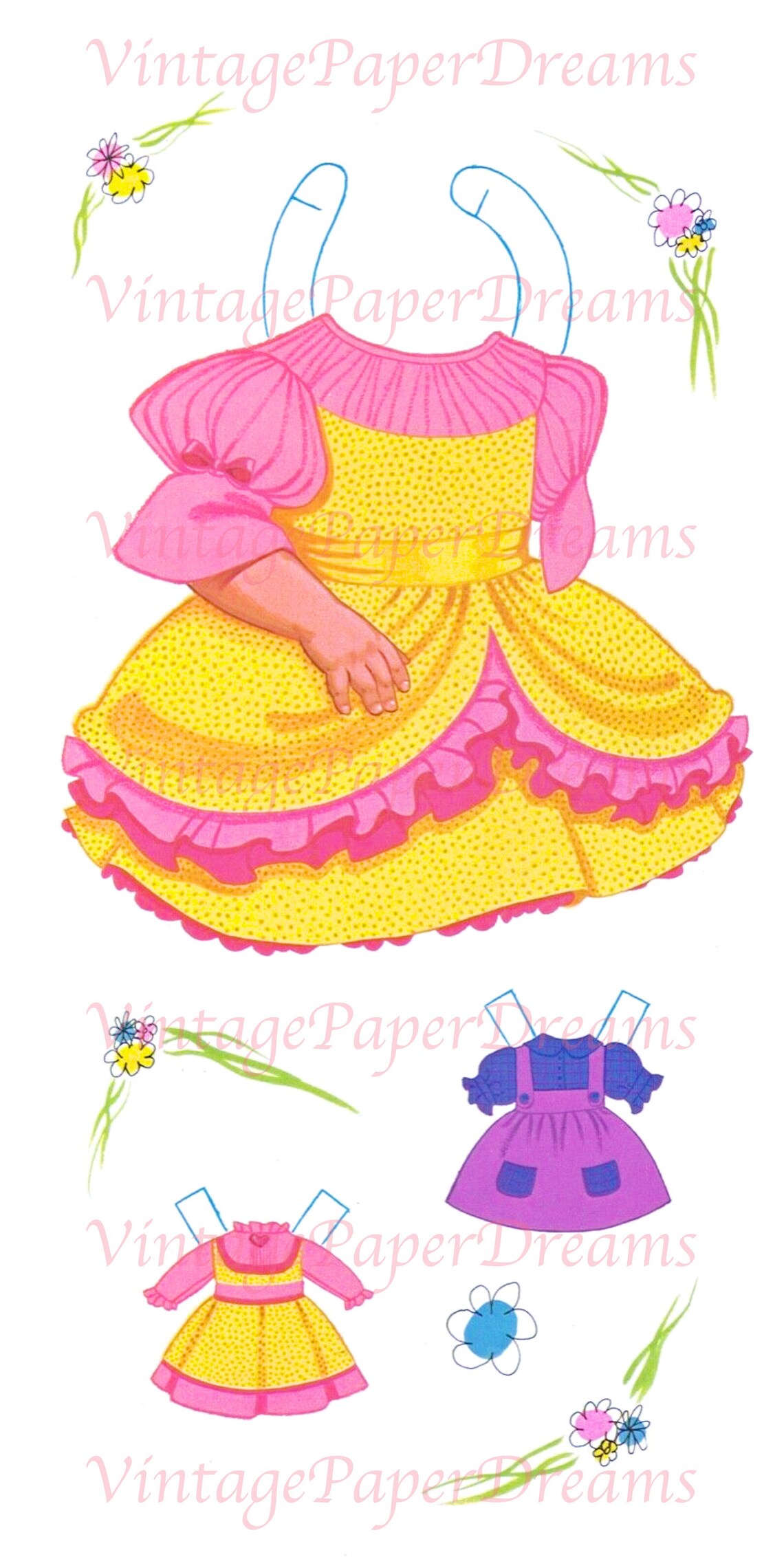 Vintage Paper Doll Printable PDF cottagecore Amy Jo Paper - Etsy