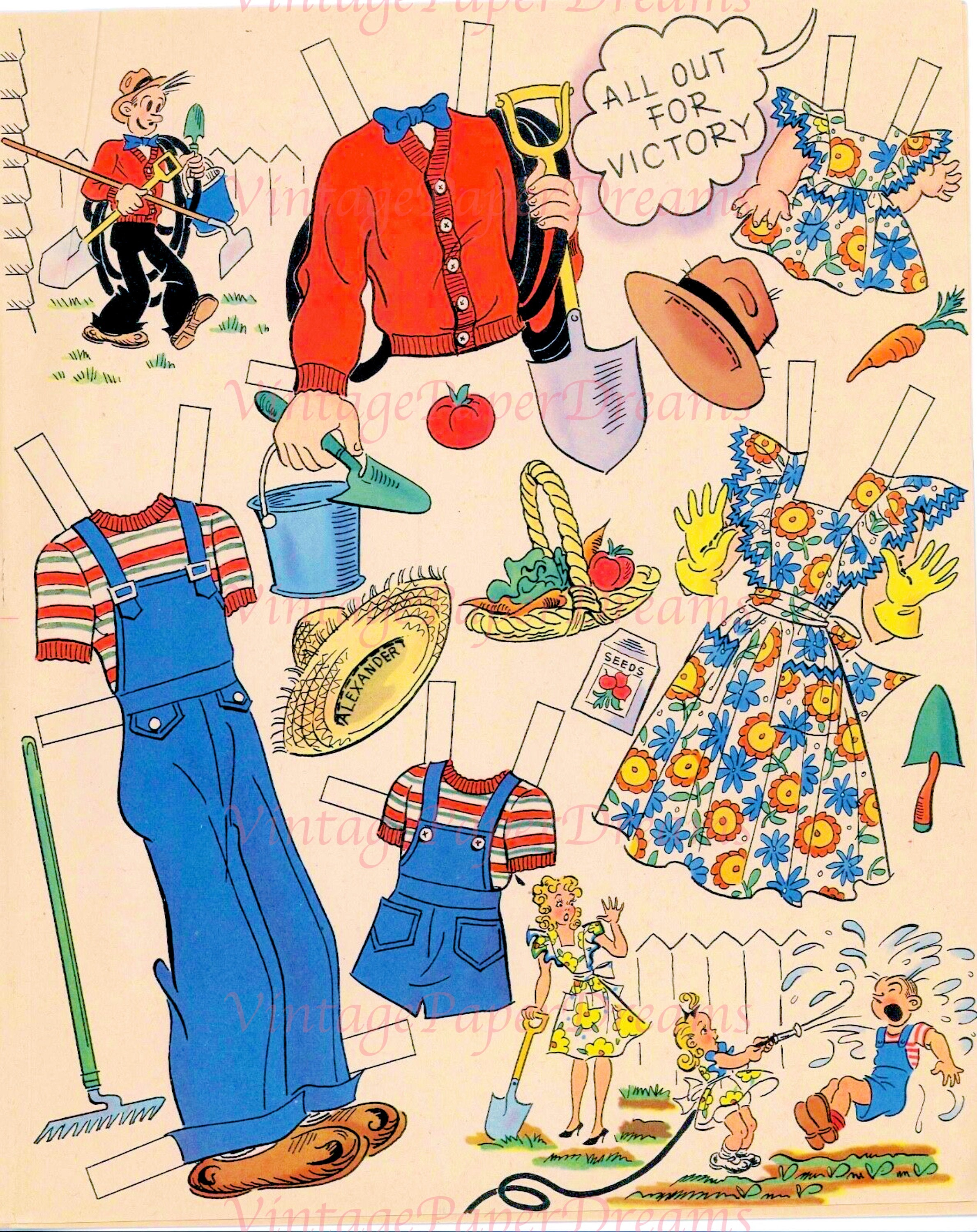 Vintage Comic Book Art Printable PDF • blondie Paper Dolls • 40s 1940s ...