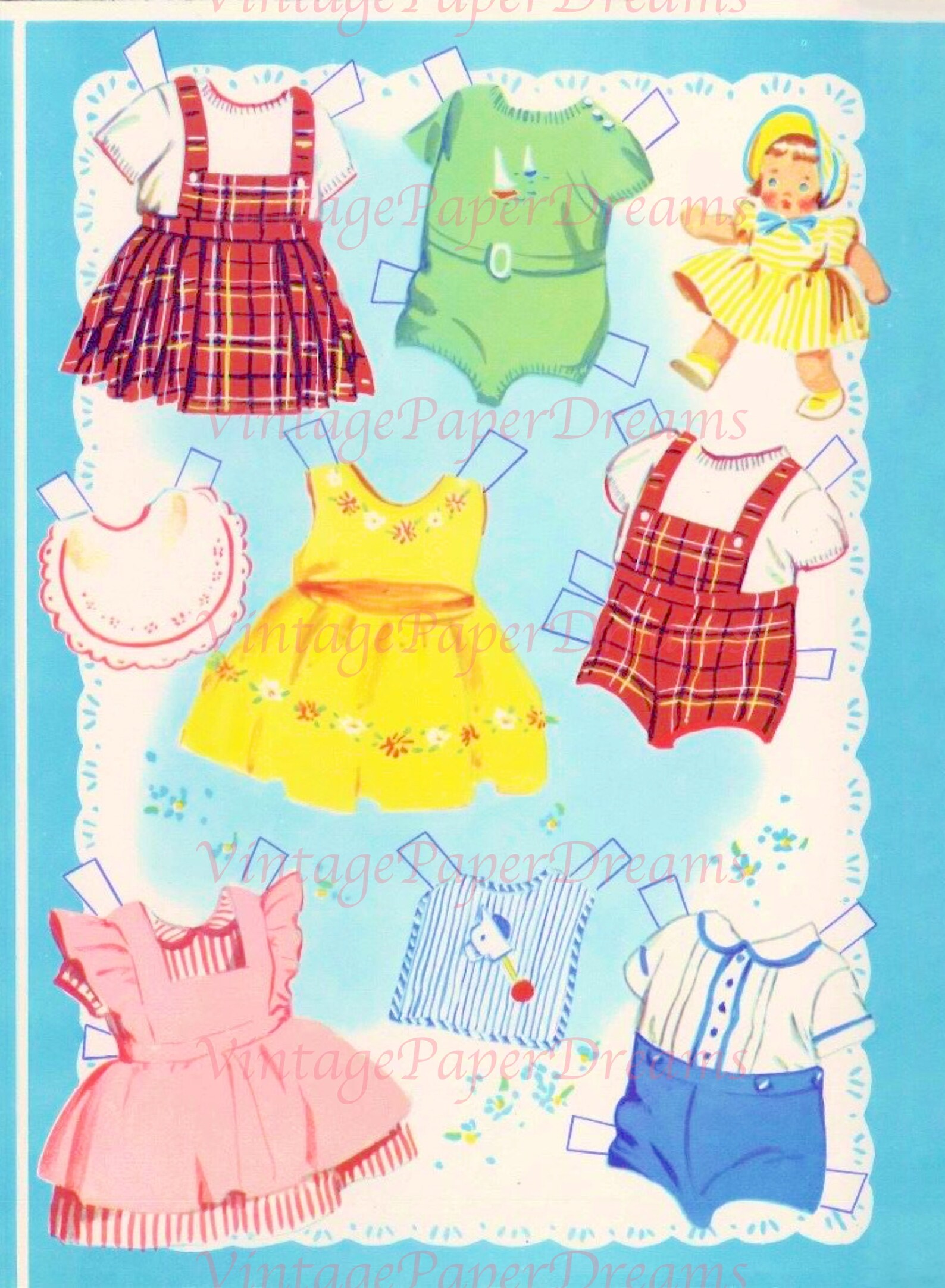 Vintage Paper Doll Printable PDF baby Sister Brother Paper Doll 50s ...