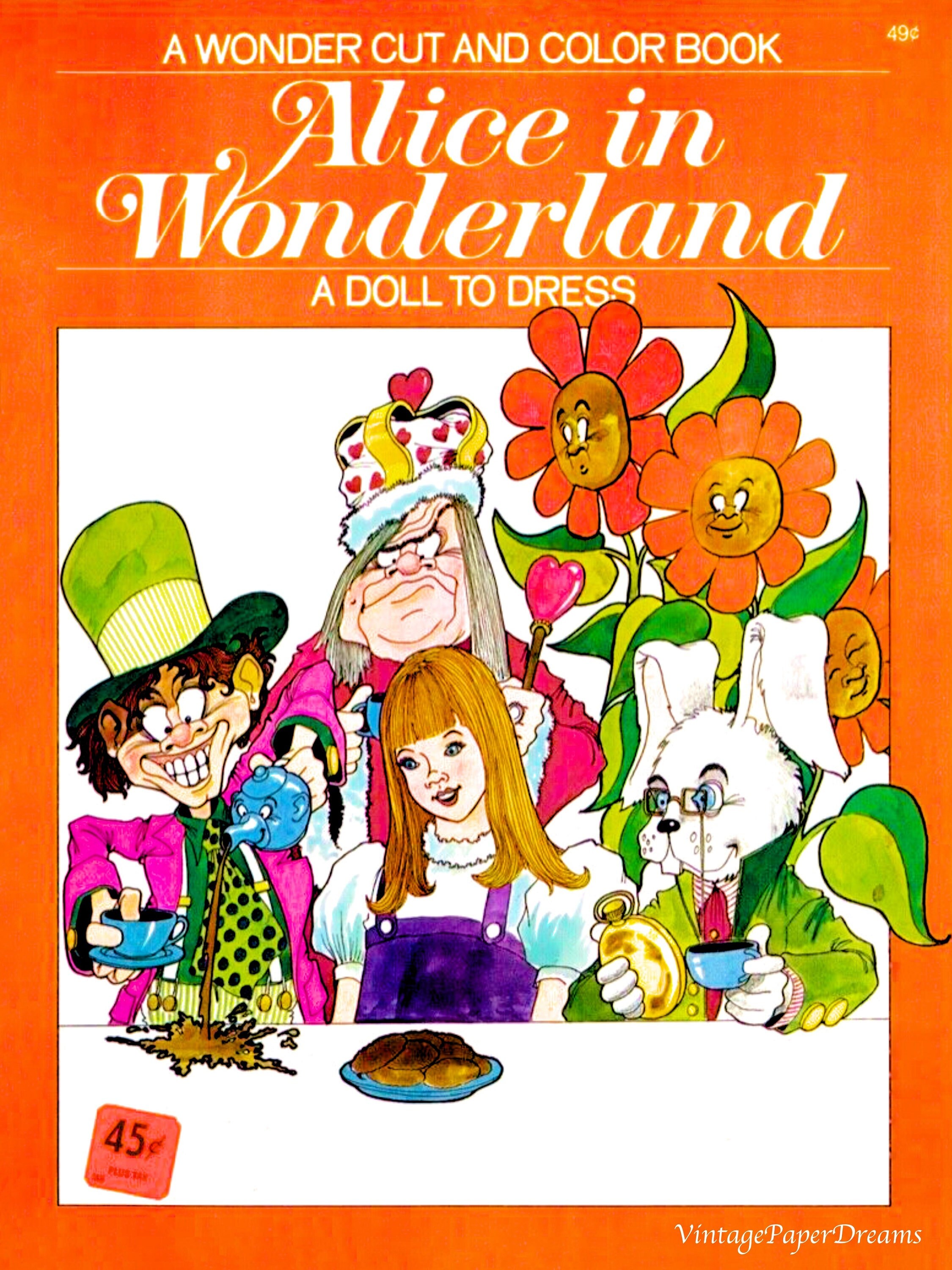 Vintage Paper Doll Printable PDF • alice in Wonderland Paper Doll • 70s ...