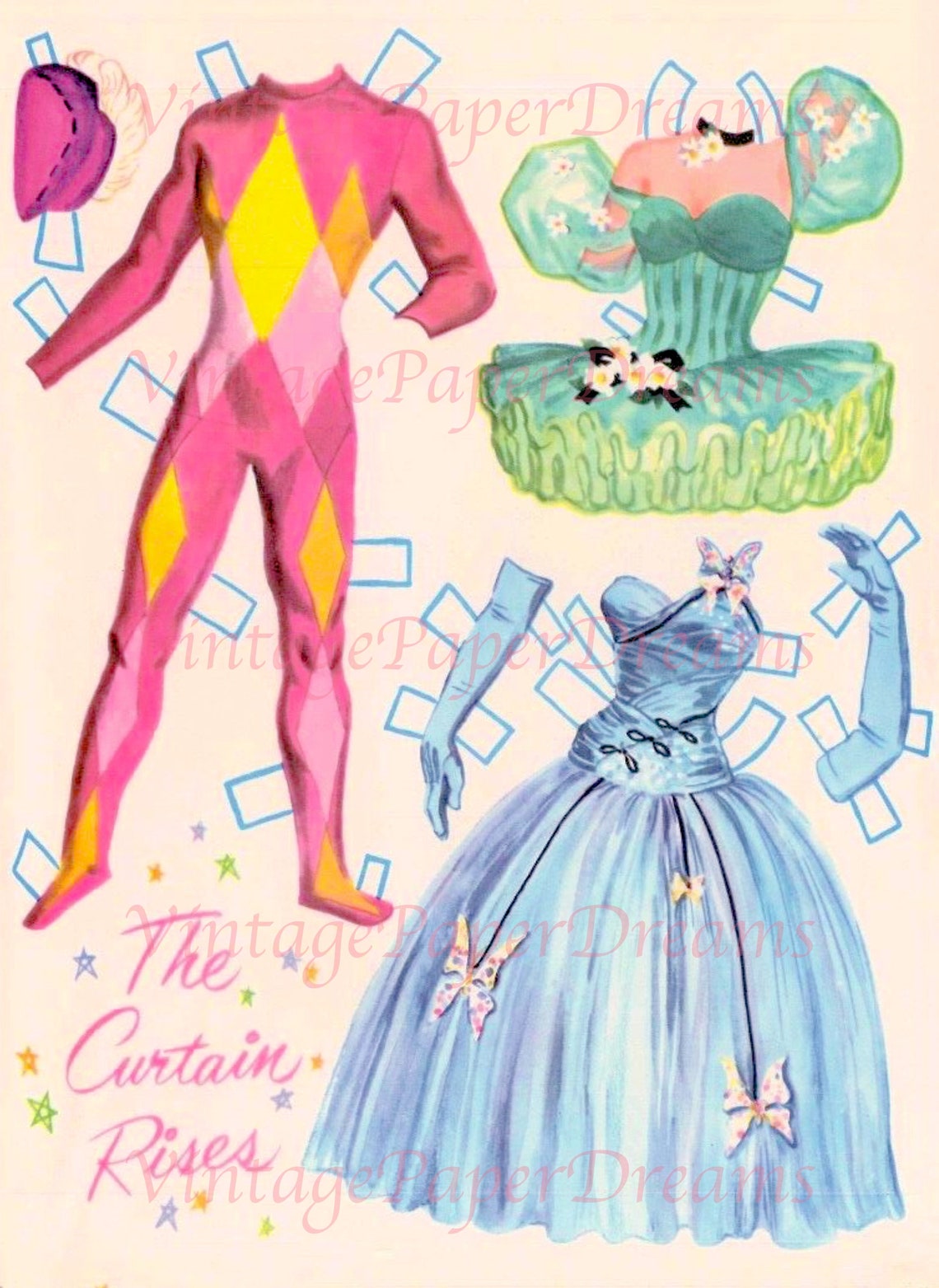 Vintage Paper Doll Printable PDF ballet Ballerina Paper Doll - Etsy