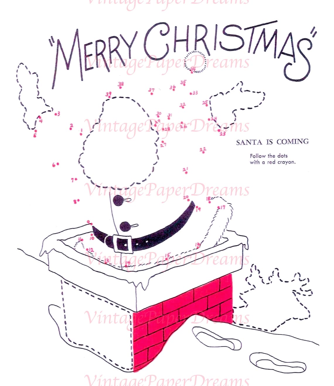 Vintage Christmas Activity Book Printable PDF Santa's - Etsy