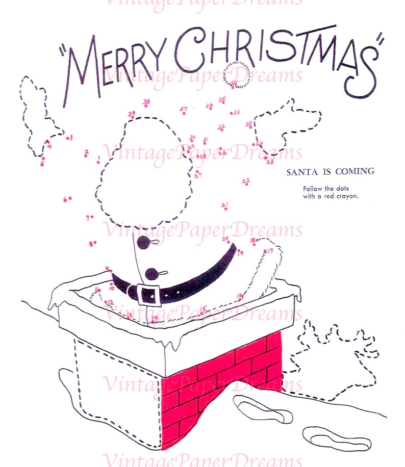 Vintage Christmas Activity Book Printable PDF • Santa's Holiday Connect ...