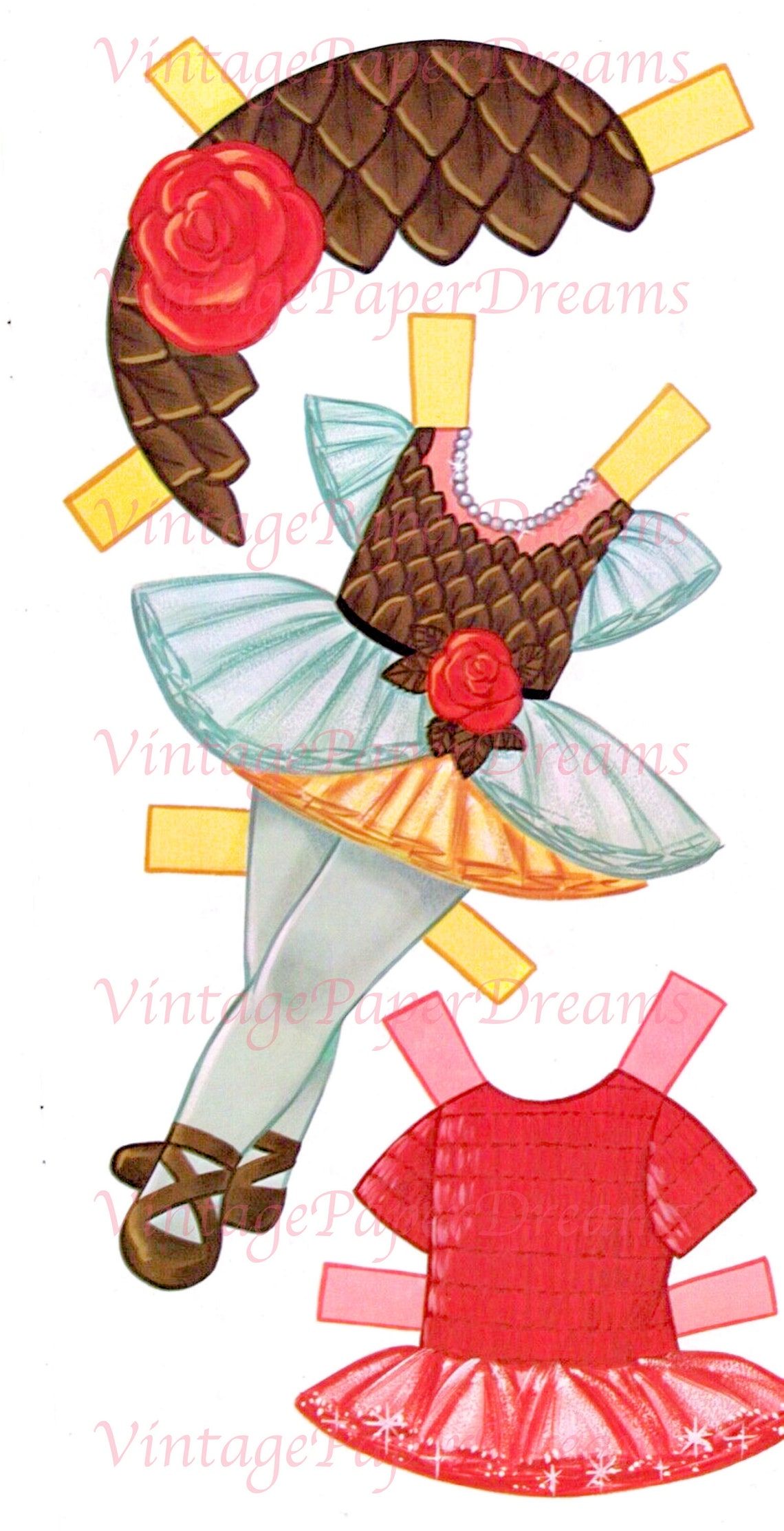 Vintage Paper Doll Printable PDF ballet Ballerina Paper Doll - Etsy