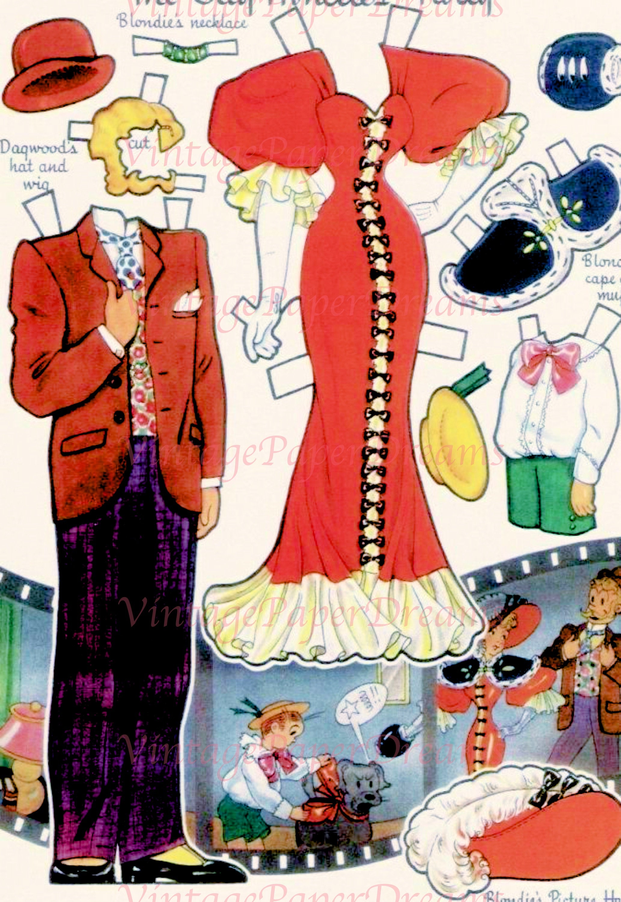 Vintage Comic Book Art Printable PDF • blondie Paper Dolls • 30s 1930s ...