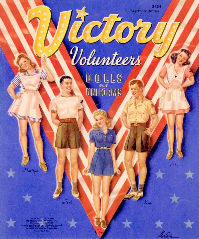 Vintage Paper Doll Printable PDF • victory Paper Dolls • 40s 1940s ...