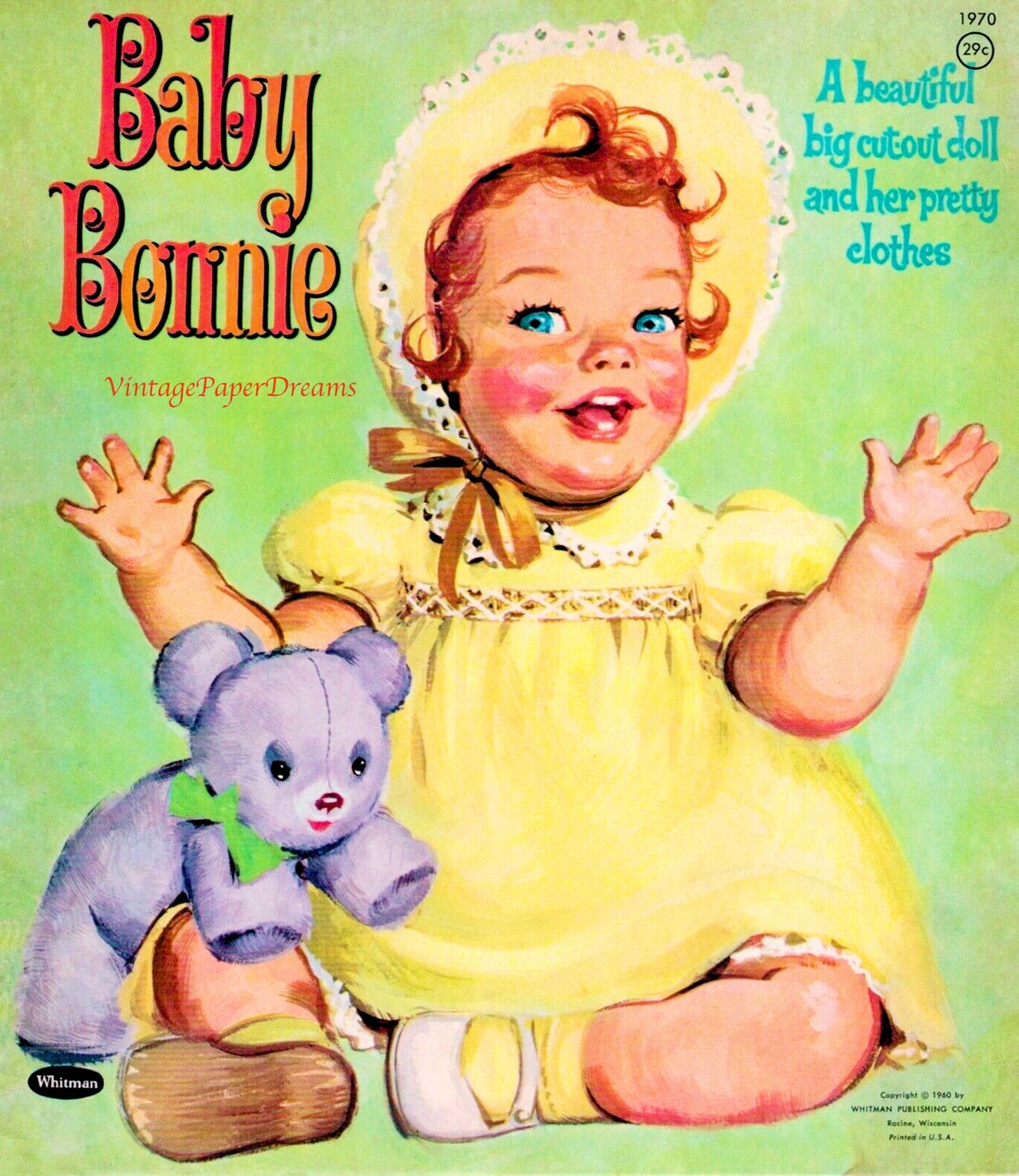 Vintage Paper Doll Printable PDF • Baby Bonnie Paper Doll • 60s 1960s ...