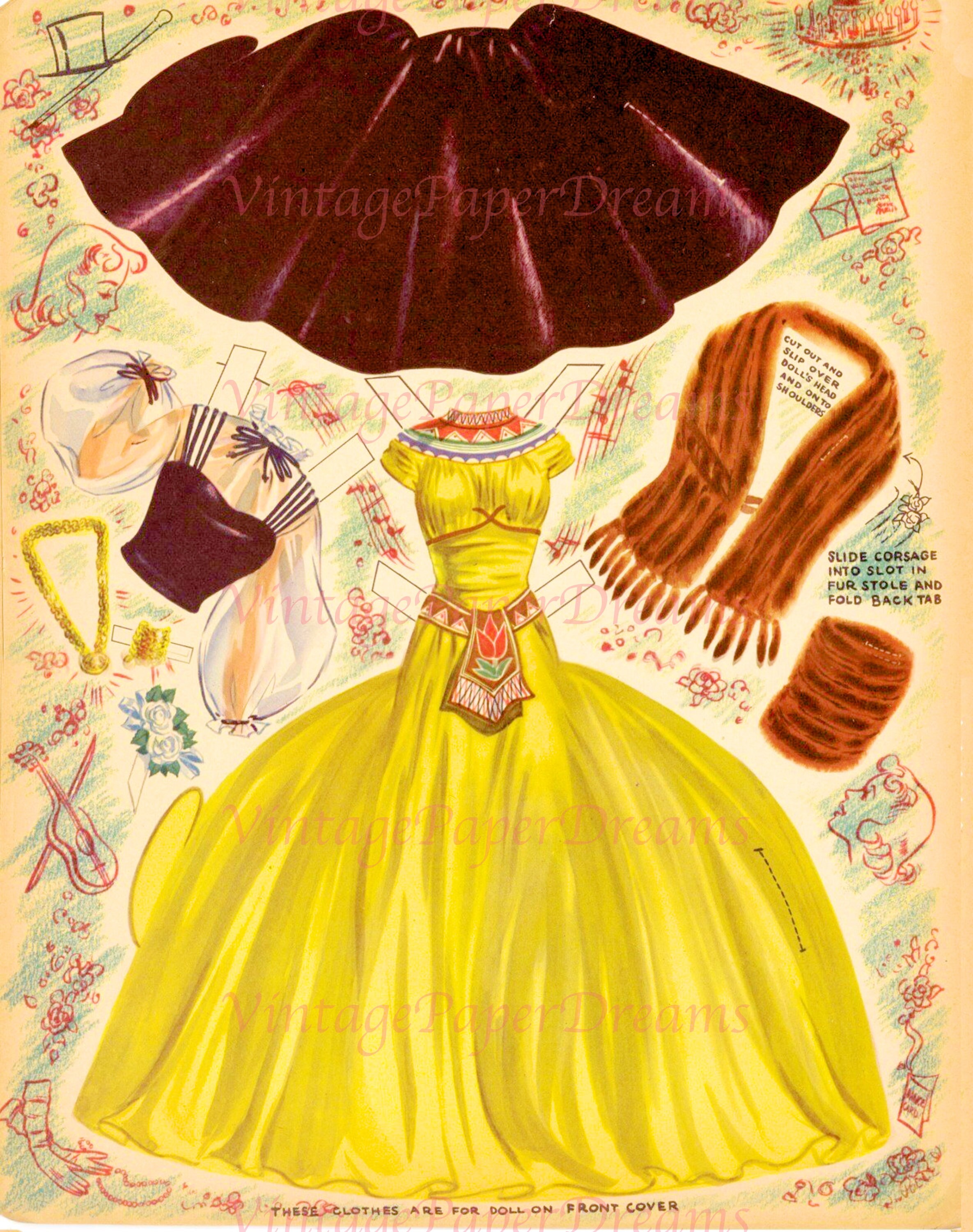 Vintage Paper Doll Printable PDF hedy Lamarr Paper Doll 40s 1940s Paper ...