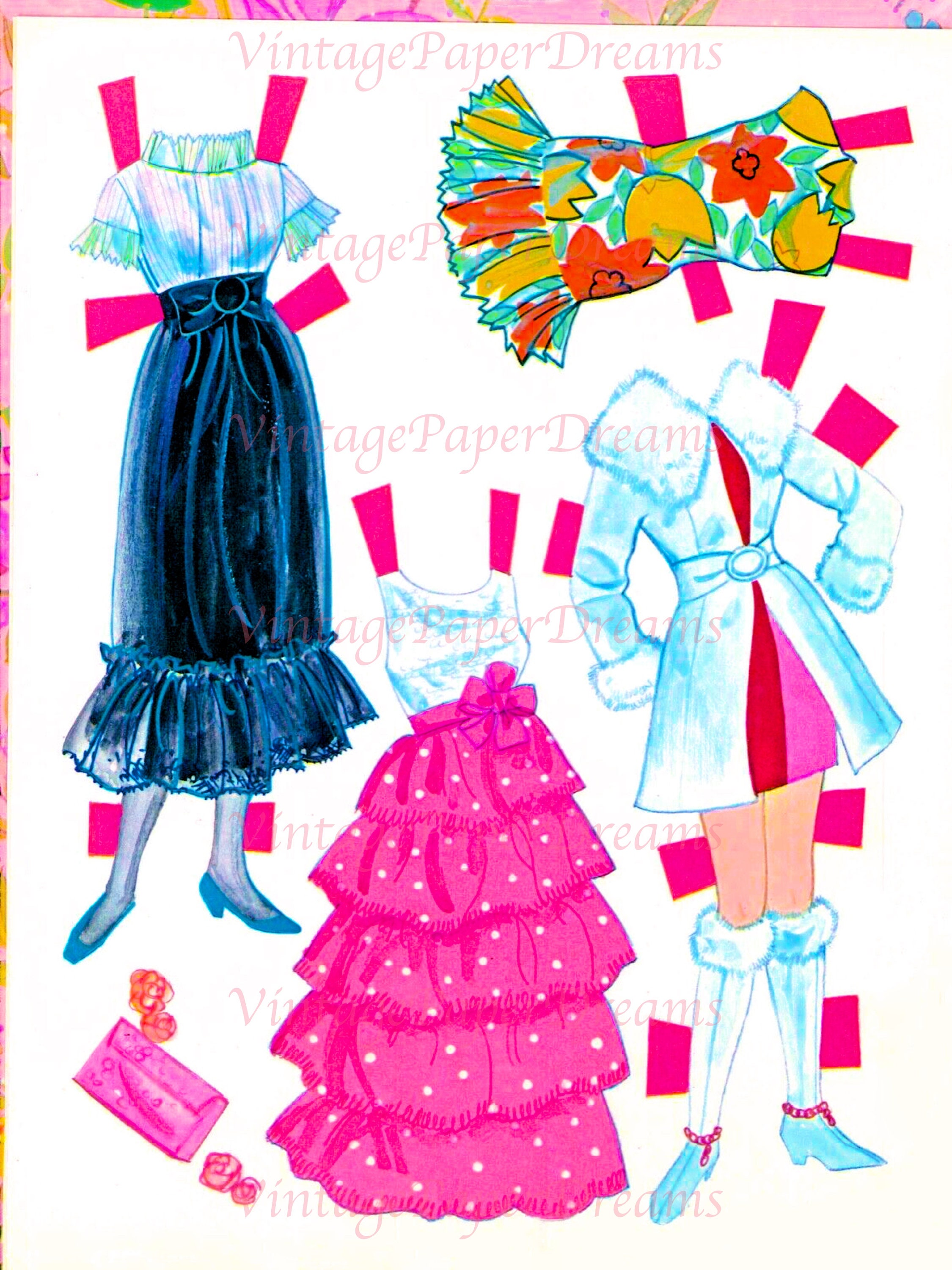 Vintage Paper Doll Printable Pdf Mod Barbie Paper Doll 60s 1960s Paper