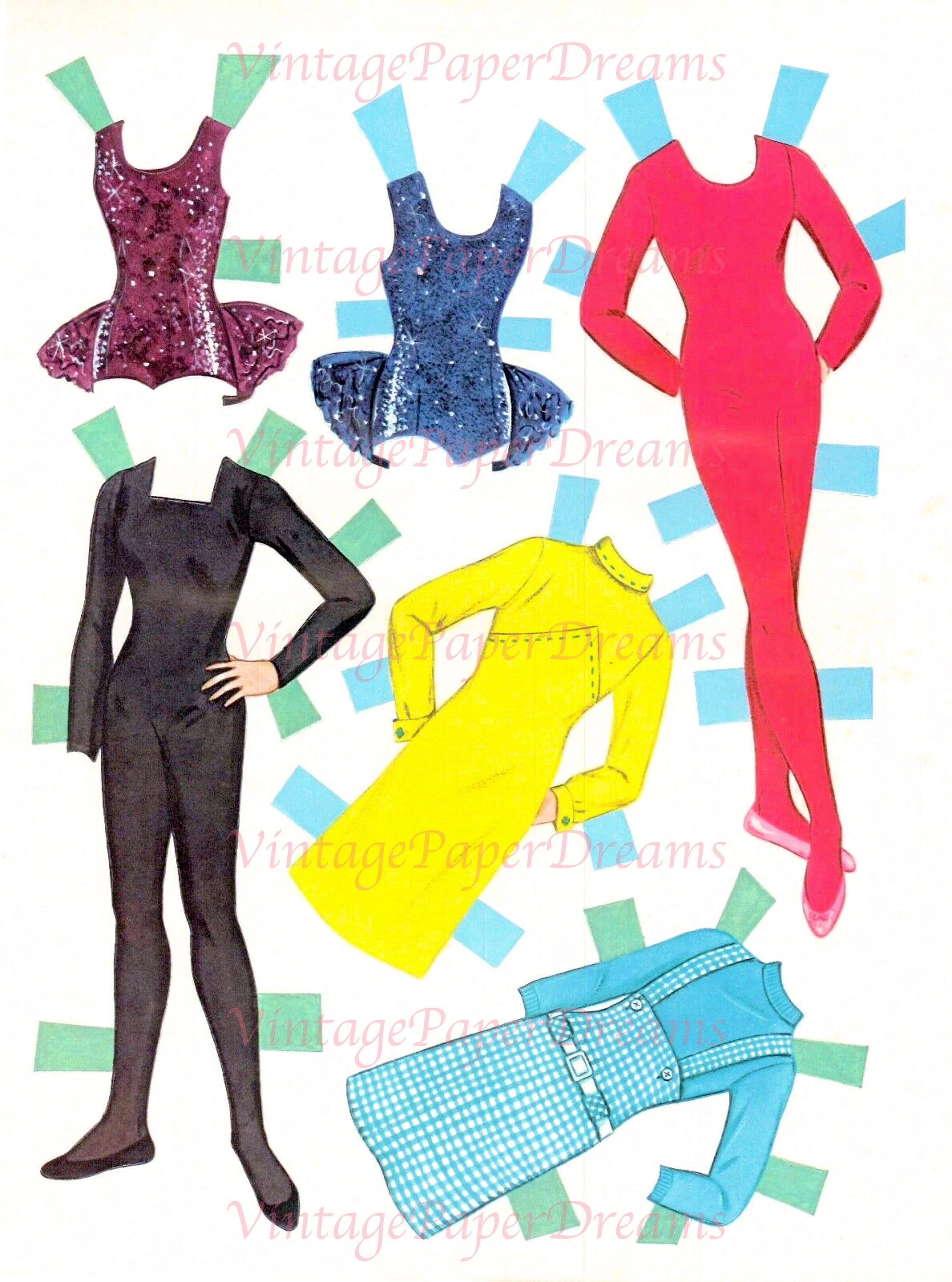Vintage Paper Doll Printable PDF ballet Ballerina Paper Doll 60s 1960s ...