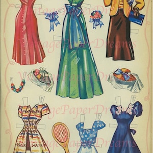 Vintage Paper Doll Printable PDF • paper Dolls on Parade • 40s 1940s ...