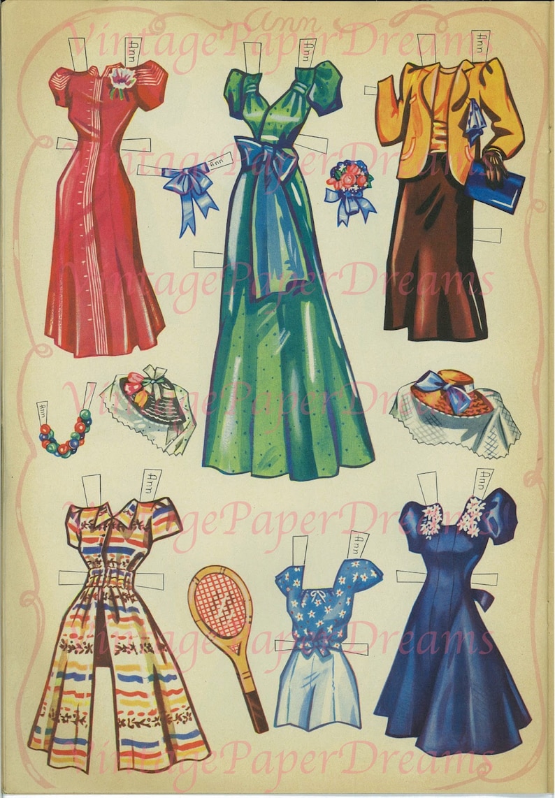 Vintage Paper Doll Printable PDF paper Dolls on Parade 40s - Etsy
