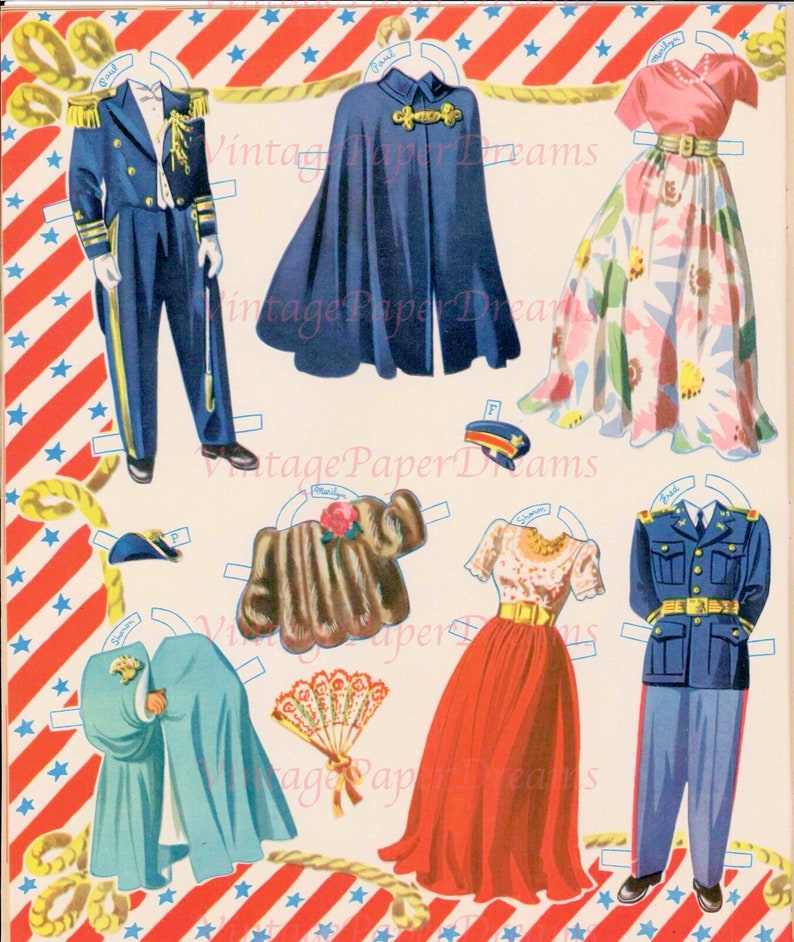 Vintage Paper Doll Printable PDF victory Paper Dolls 40s 1940s Paper ...