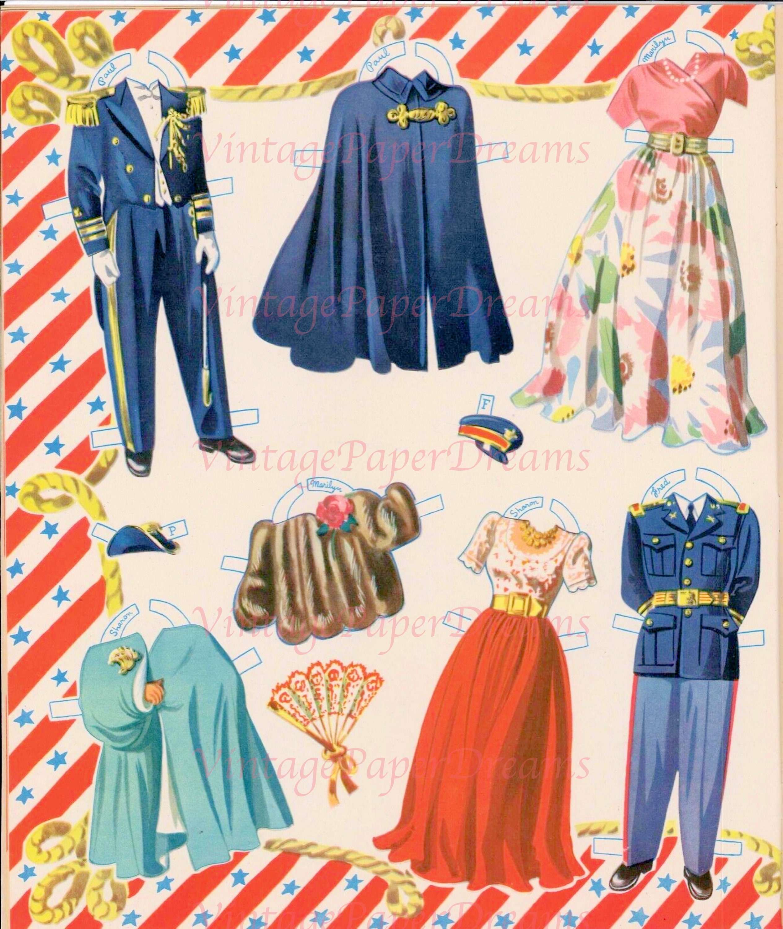 Vintage Paper Doll Printable PDF victory Paper Dolls 40s 1940s Paper ...
