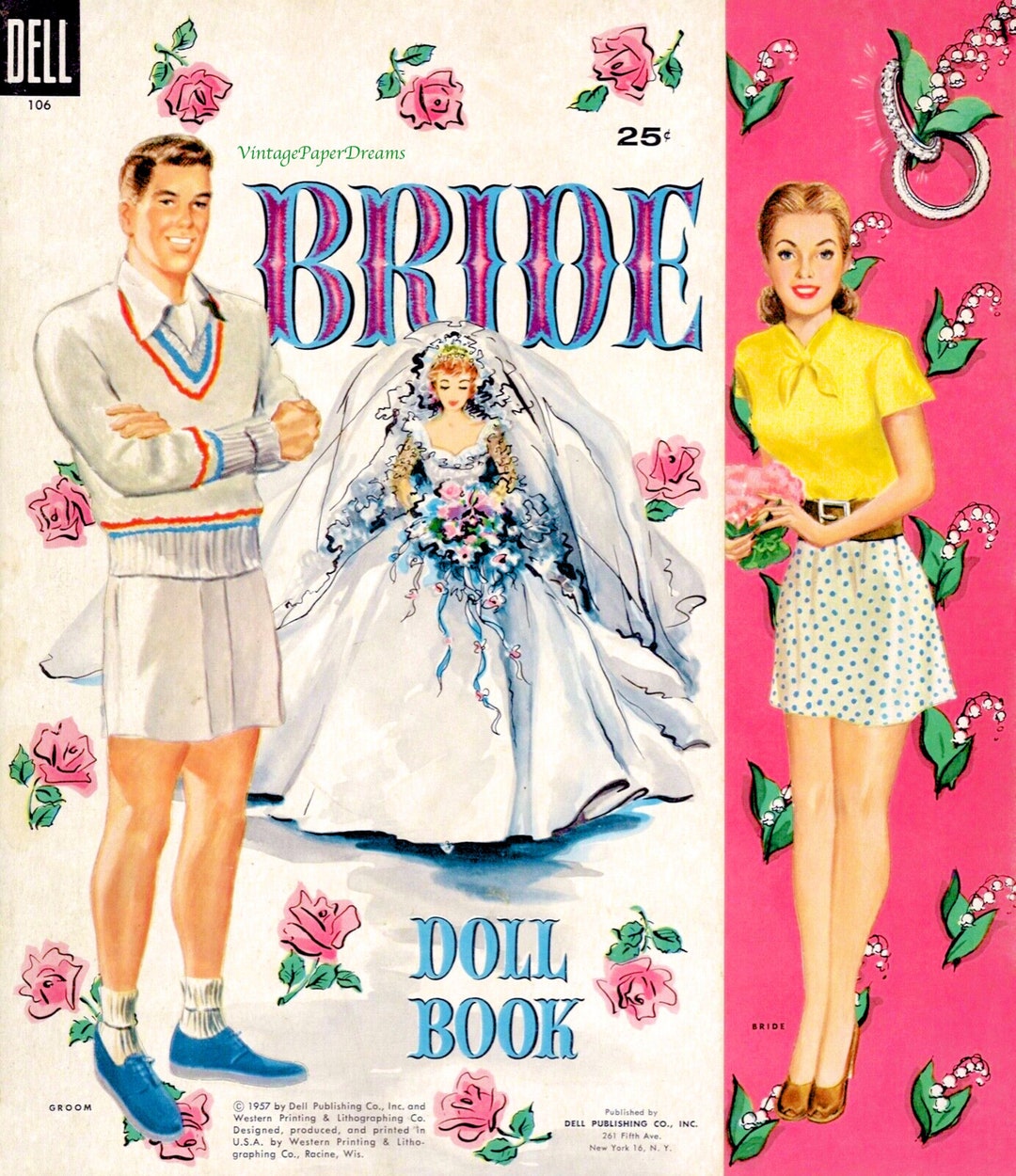 Vintage Paper Doll Printable PDF • bride Paper Doll • 50s 1950s Paper ...