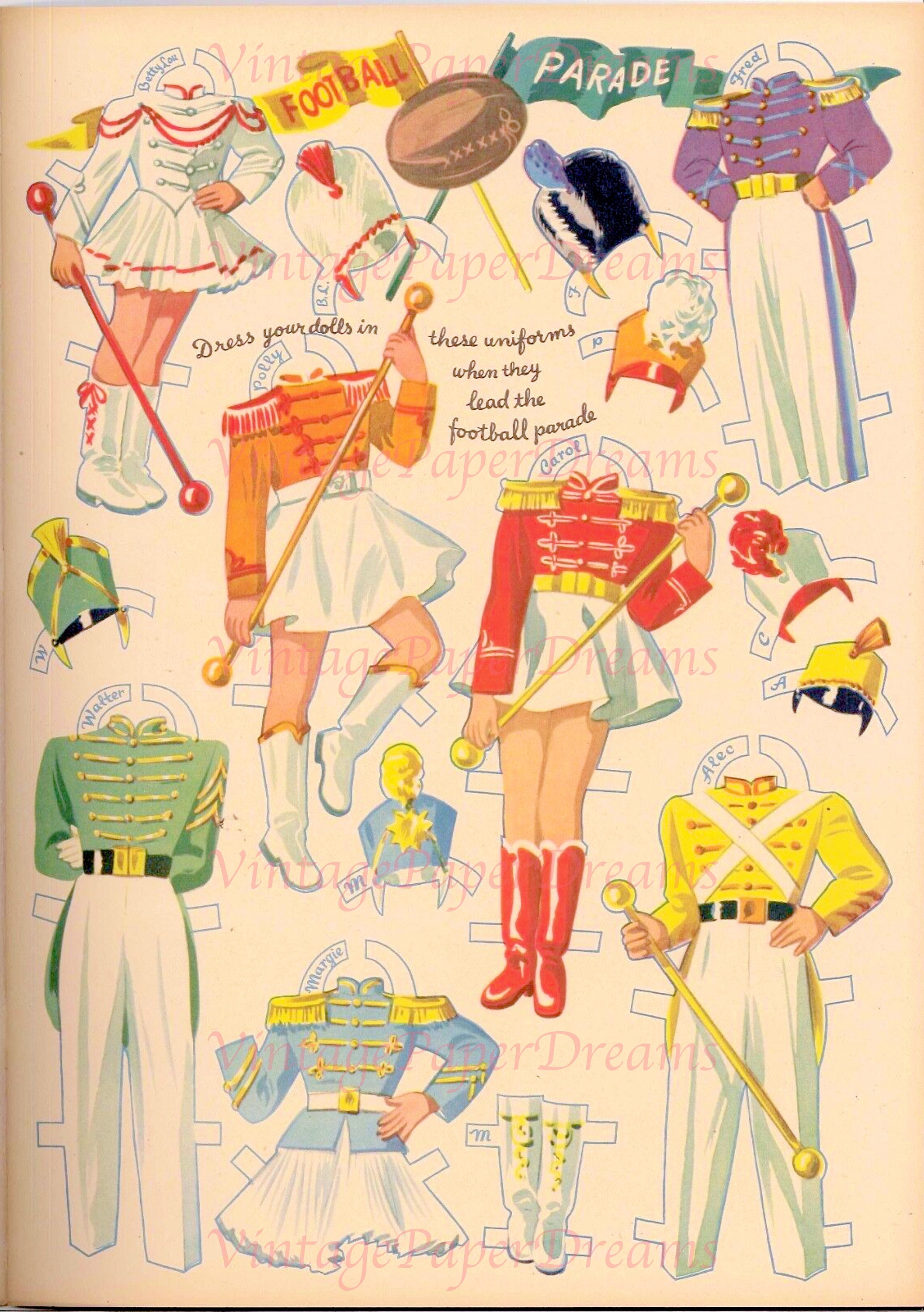 Vintage Paper Doll Printable PDF • majorette + Major Paper Dolls • 40s ...