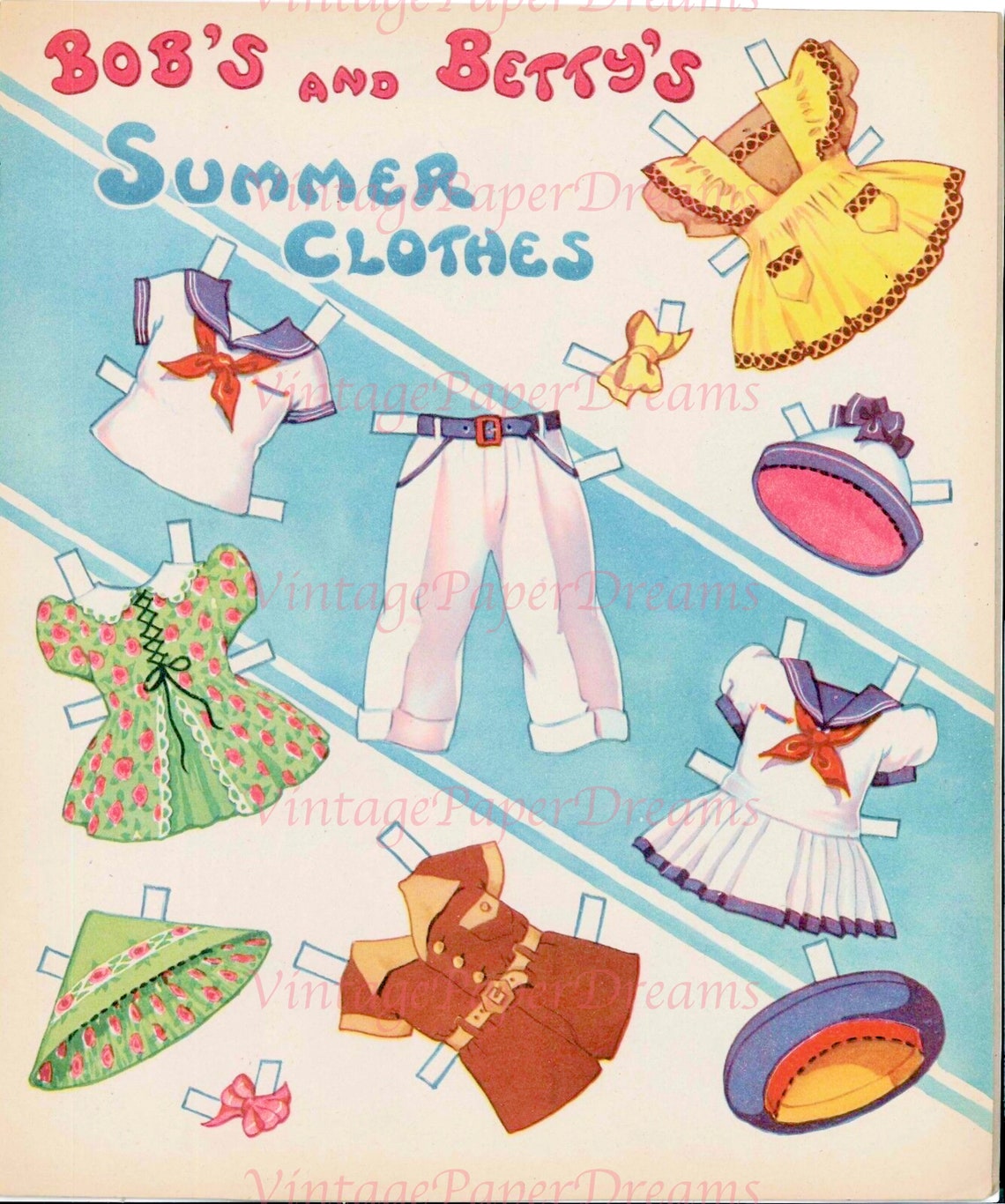 Vintage Paper Doll Printable PDF • Bob & Betty Paper Doll • 40s 1940s ...