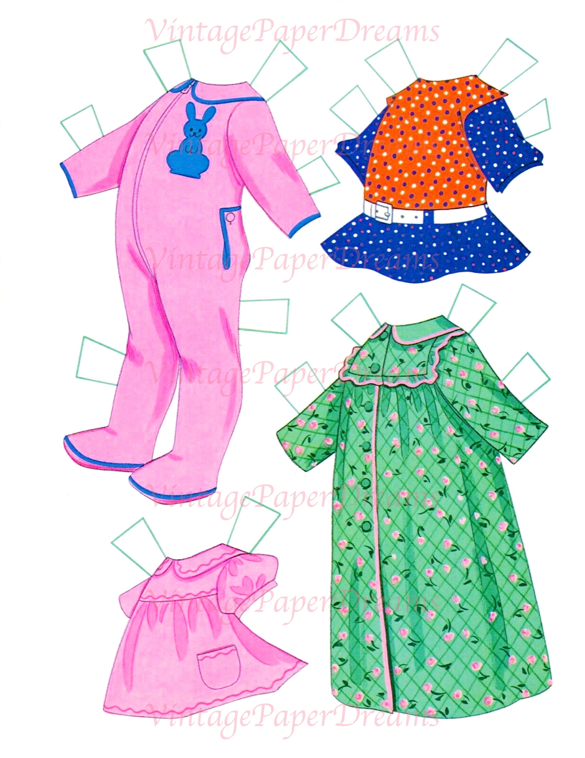 Vintage Paper Doll Printable PDF crying Baby Paper Doll 70s 1970s Paper ...