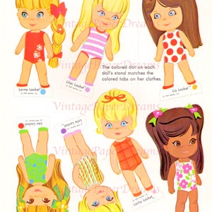 Vintage Paper Doll Printable PDF • Lucky Locket Kiddles Paper Dolls ...