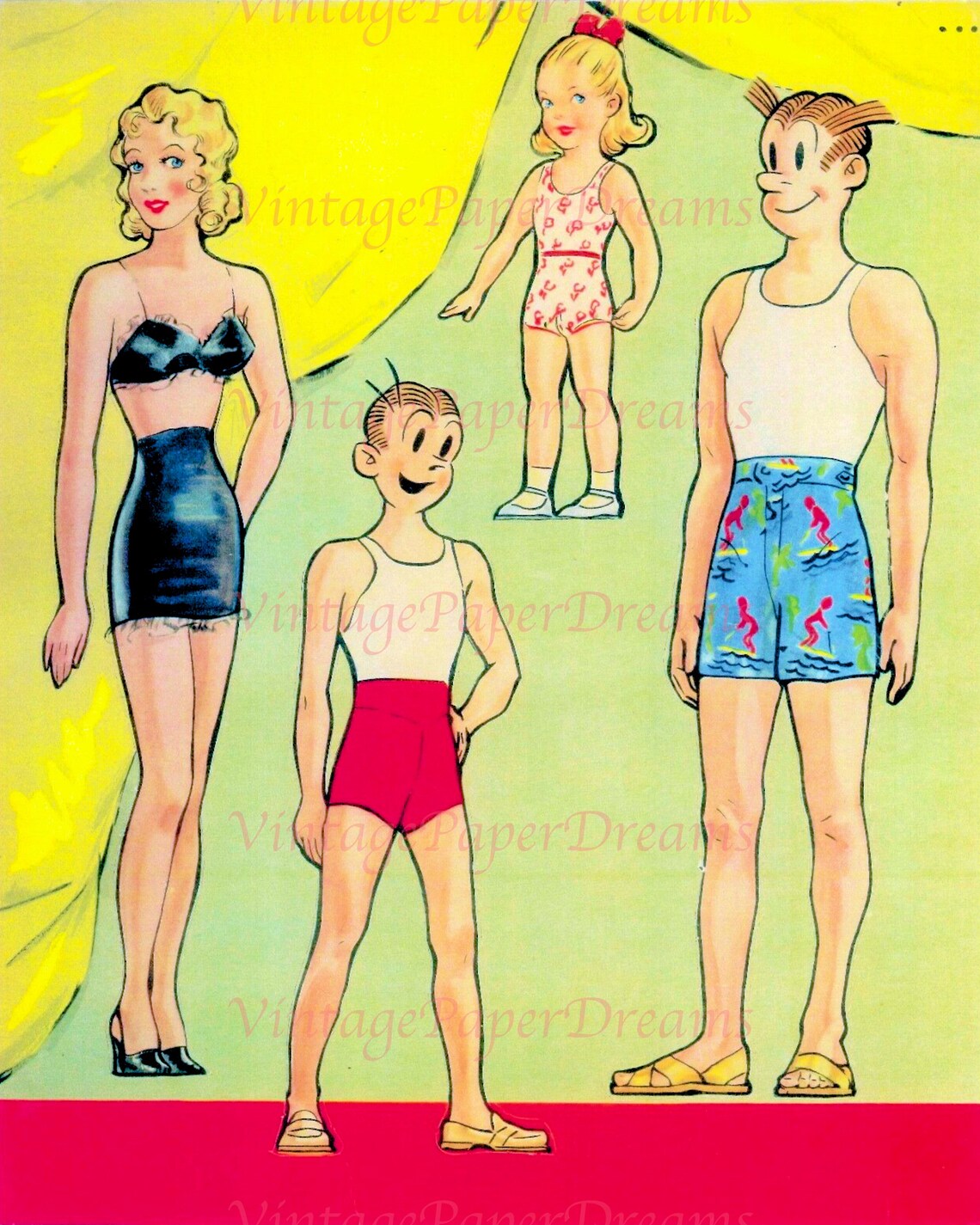 Vintage Comic Book Art Printable PDF • blondie Paper Dolls • 40s 1940s ...