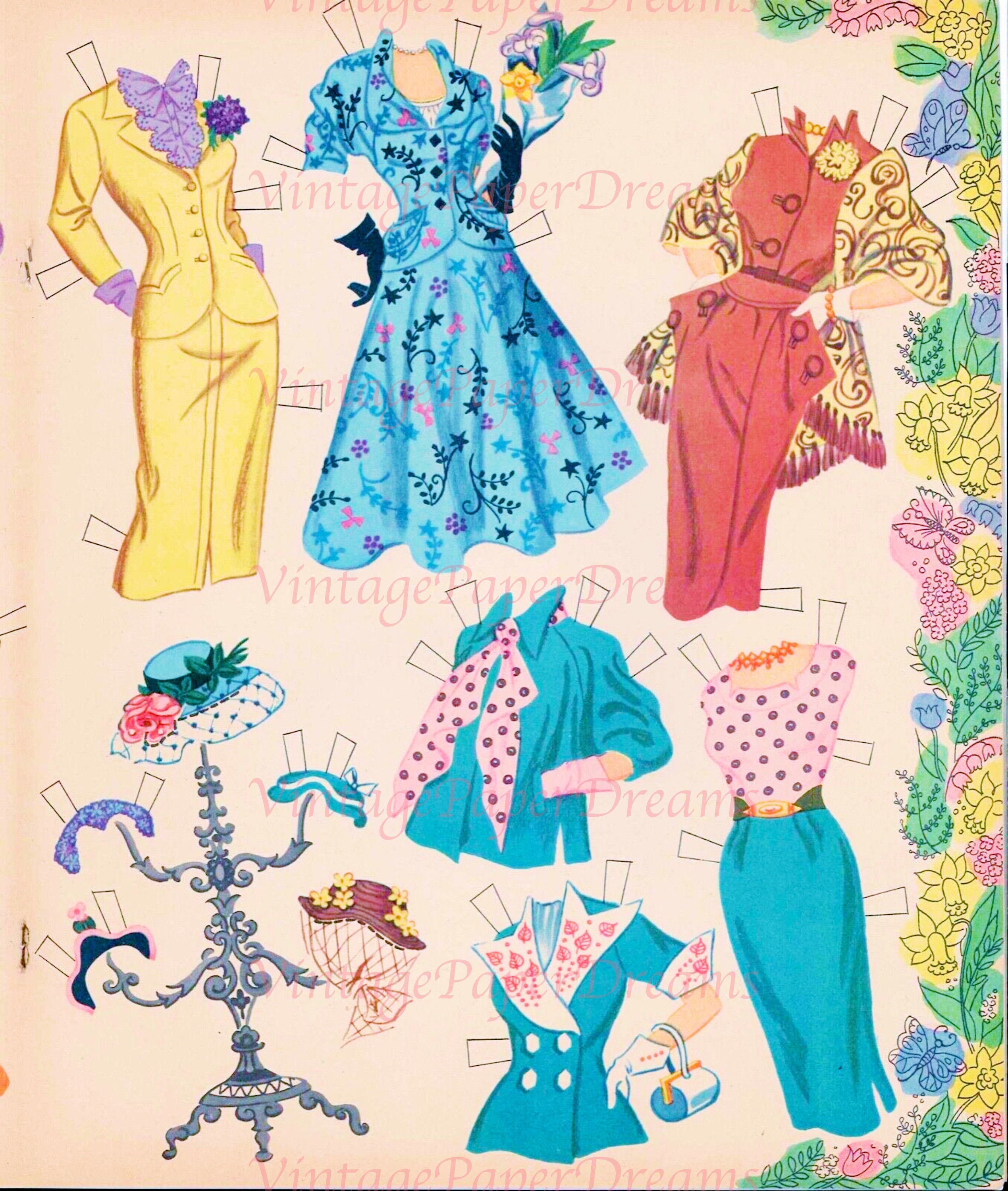Vintage Paper Doll Printable PDF • june Allyson Paper Doll • 50s 1950s ...
