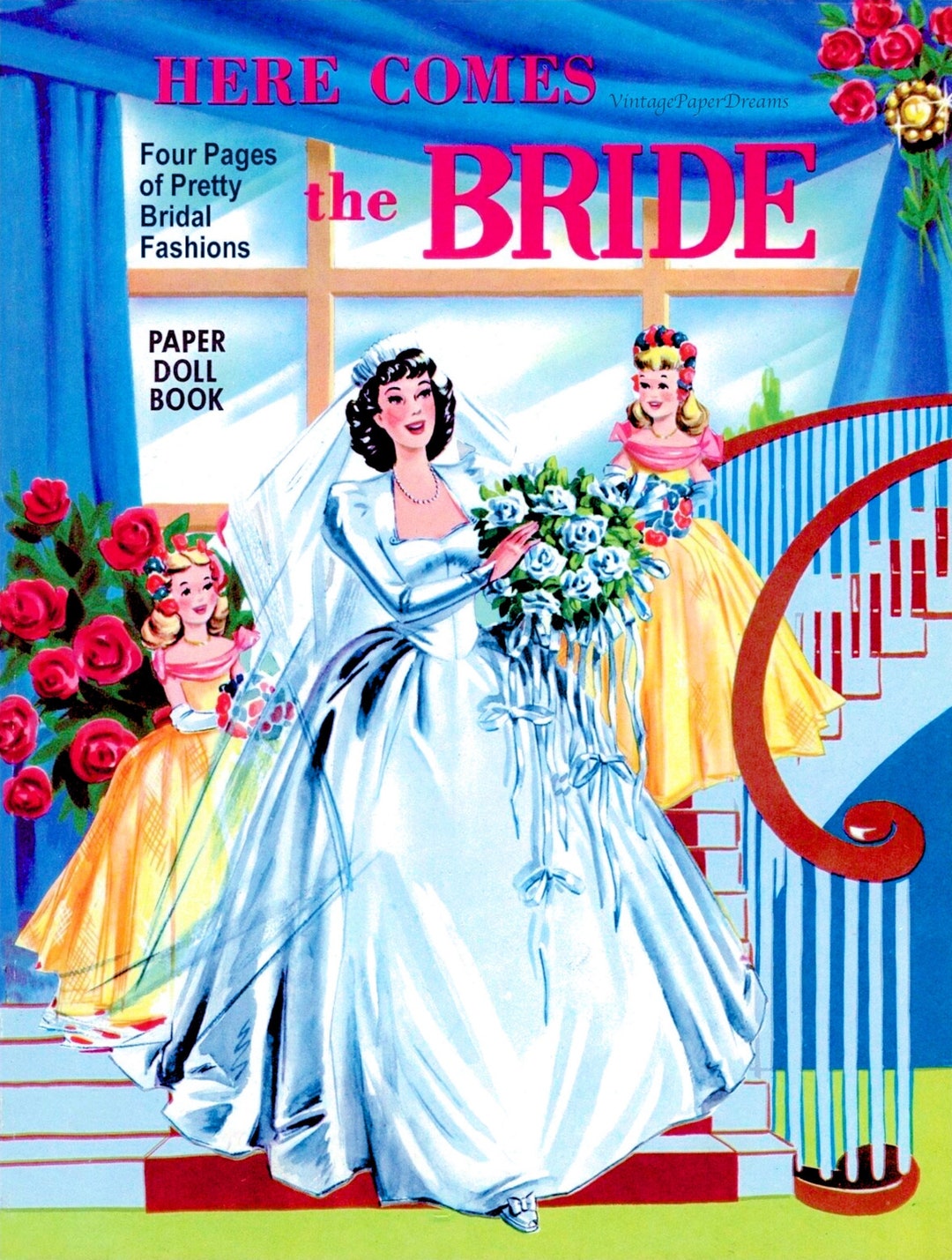 Vintage Wedding Printable PDF • here Comes the Bride Paper Doll • 40s ...