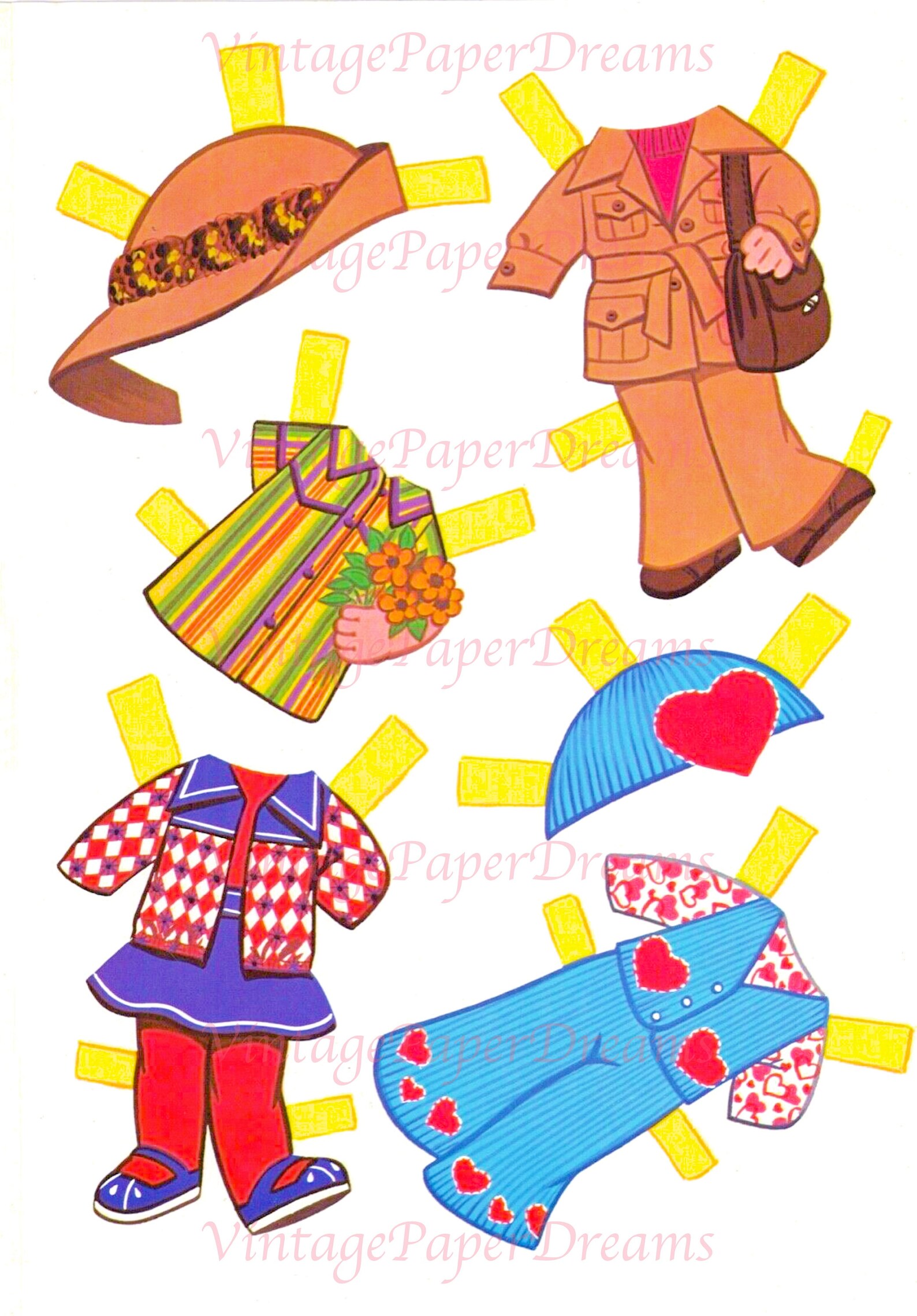 Vintage Paper Doll Printable PDF jeannie & Gene Paper Doll - Etsy Canada