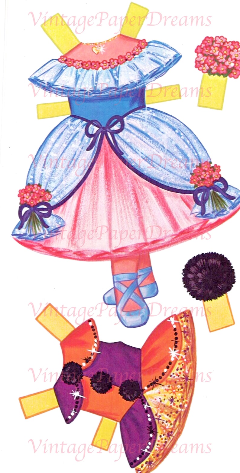 Vintage Paper Doll Printable PDF ballet Ballerina Paper Doll - Etsy