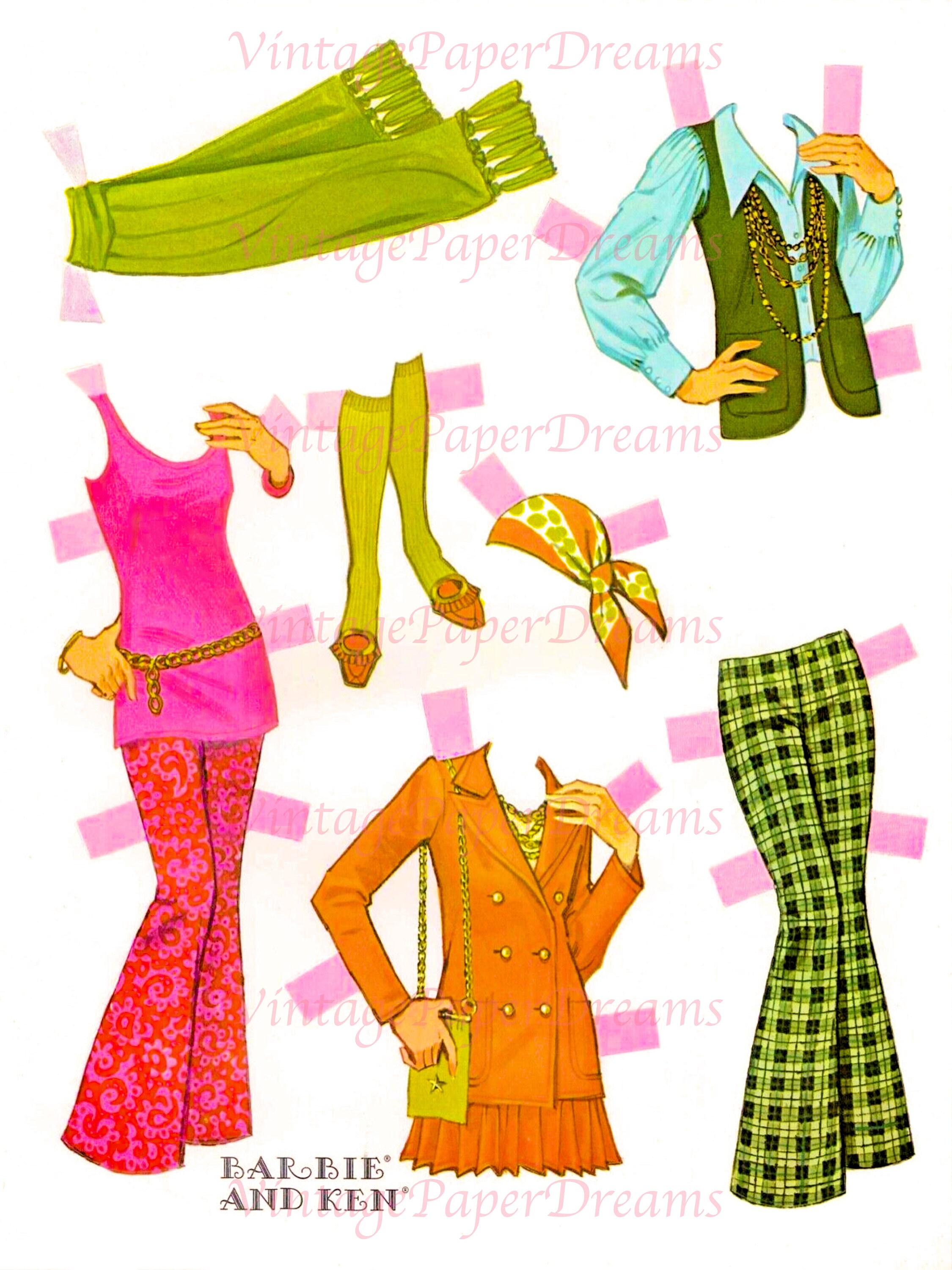 Barbie Paper Doll Printable PDF Kenhippie Barbie Fashion - Etsy Australia