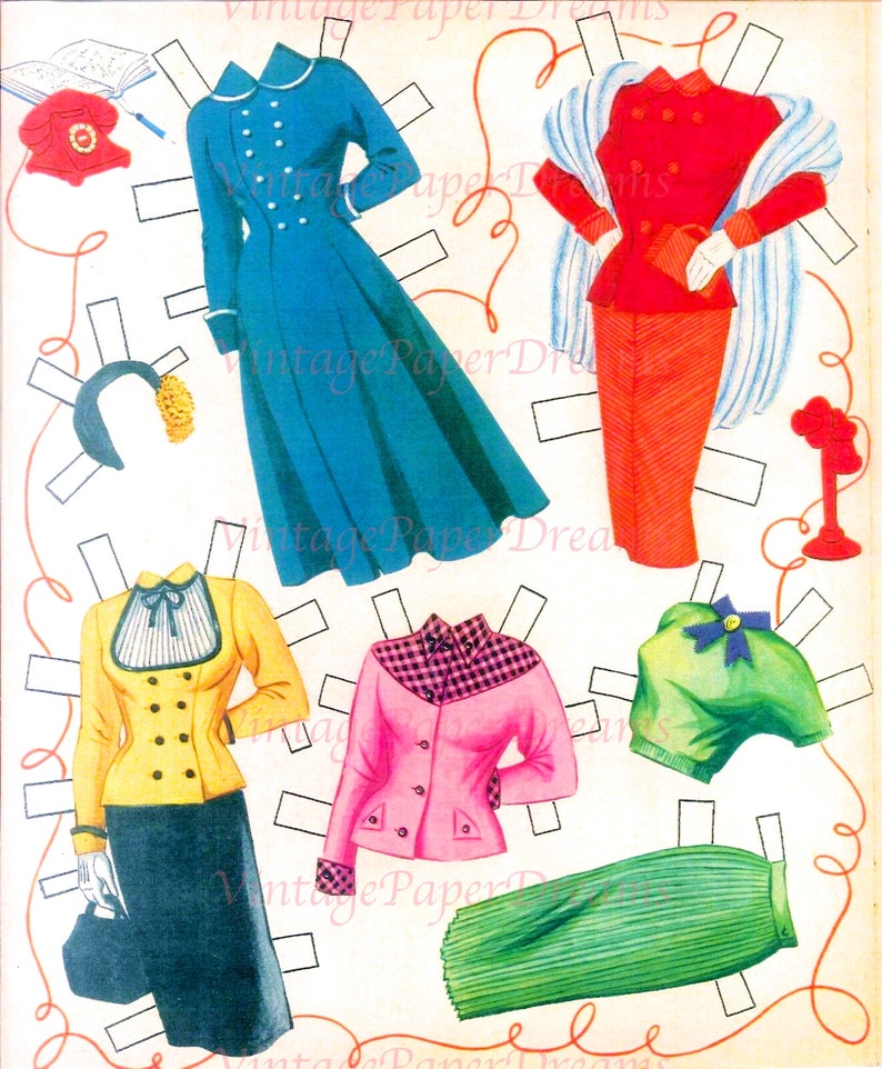 Vintage Paper Doll Printable PDF doris Day Paper Doll 1954 - Etsy Australia