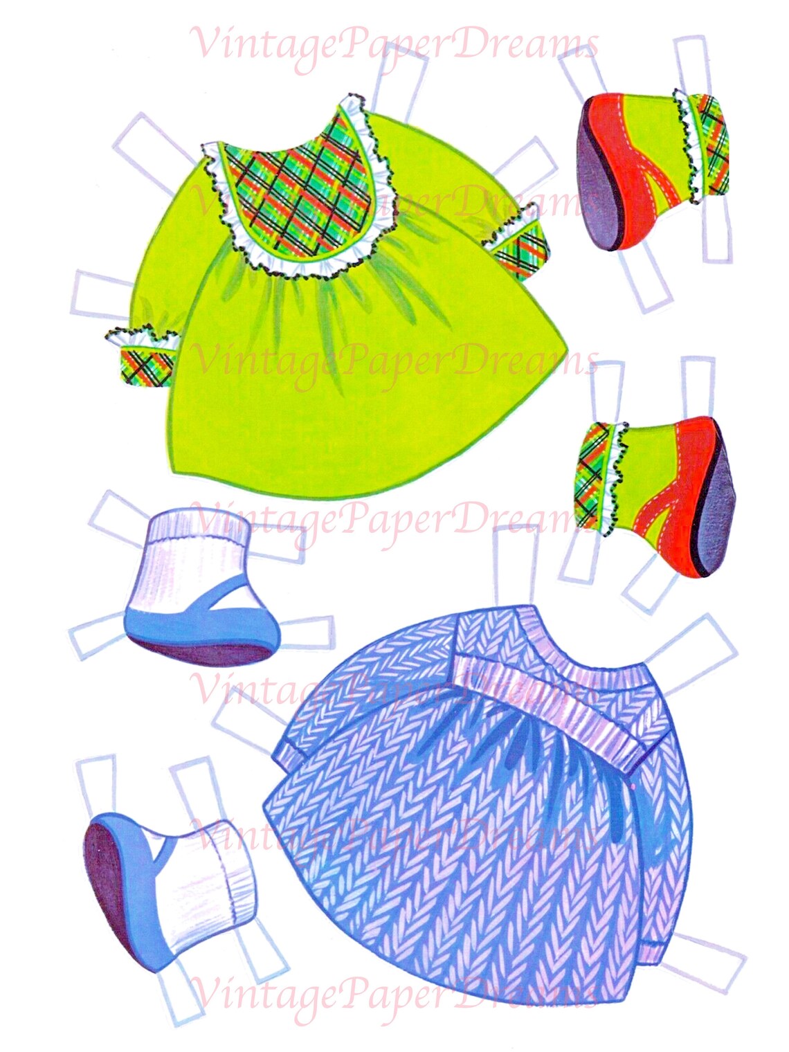 Vintage Paper Doll Printable PDF dress Me Paper Dolls 70s - Etsy