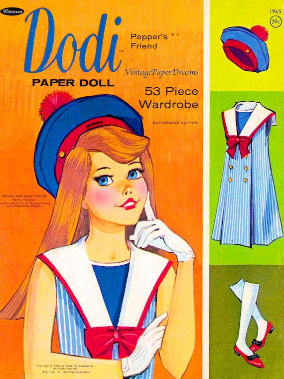 Vintage Paper Doll Printable PDF dodi Paper Doll 60s 1960s - Etsy
