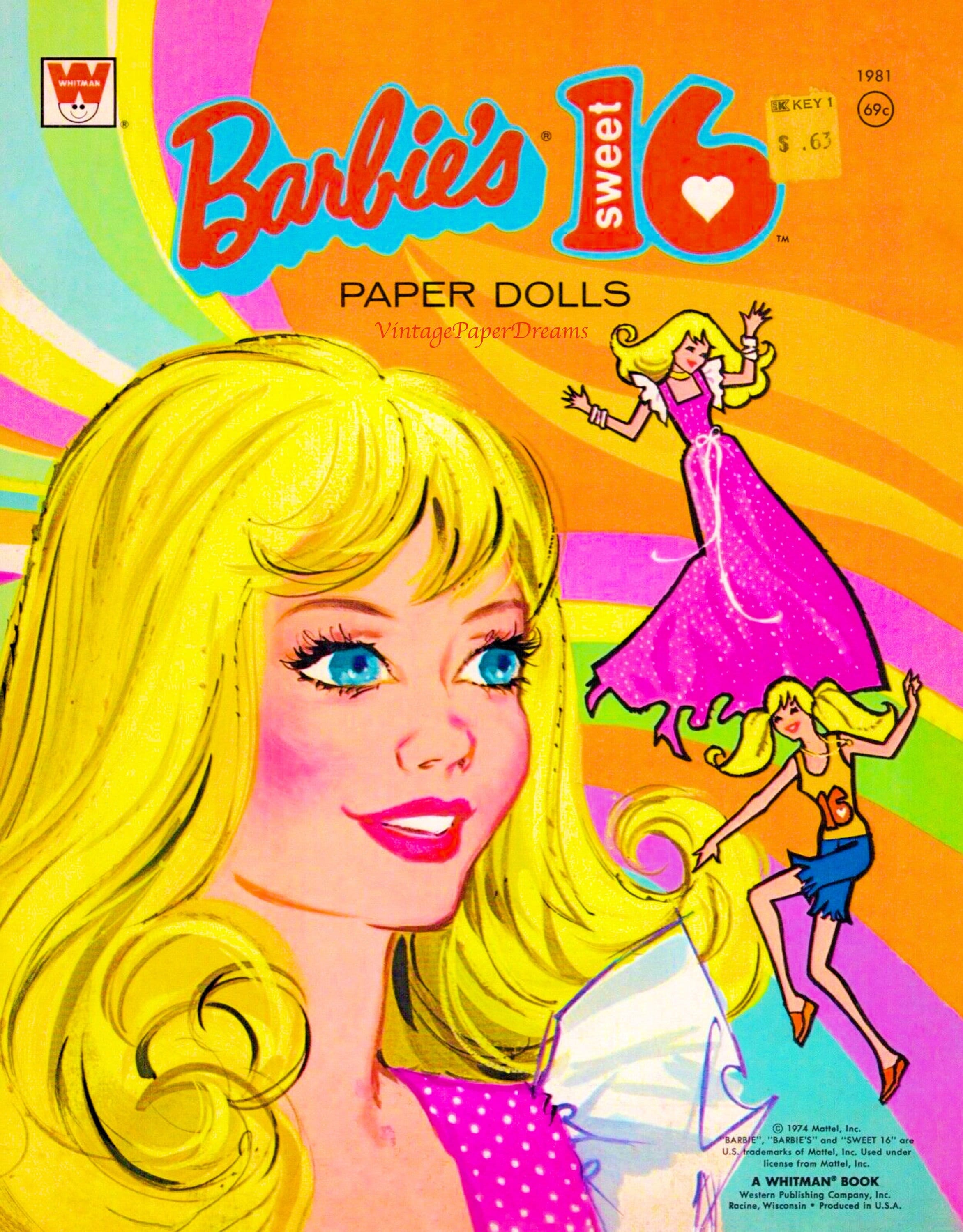 Vintage Paper Doll Printable PDF barbie's Sweet 16 - Etsy Australia