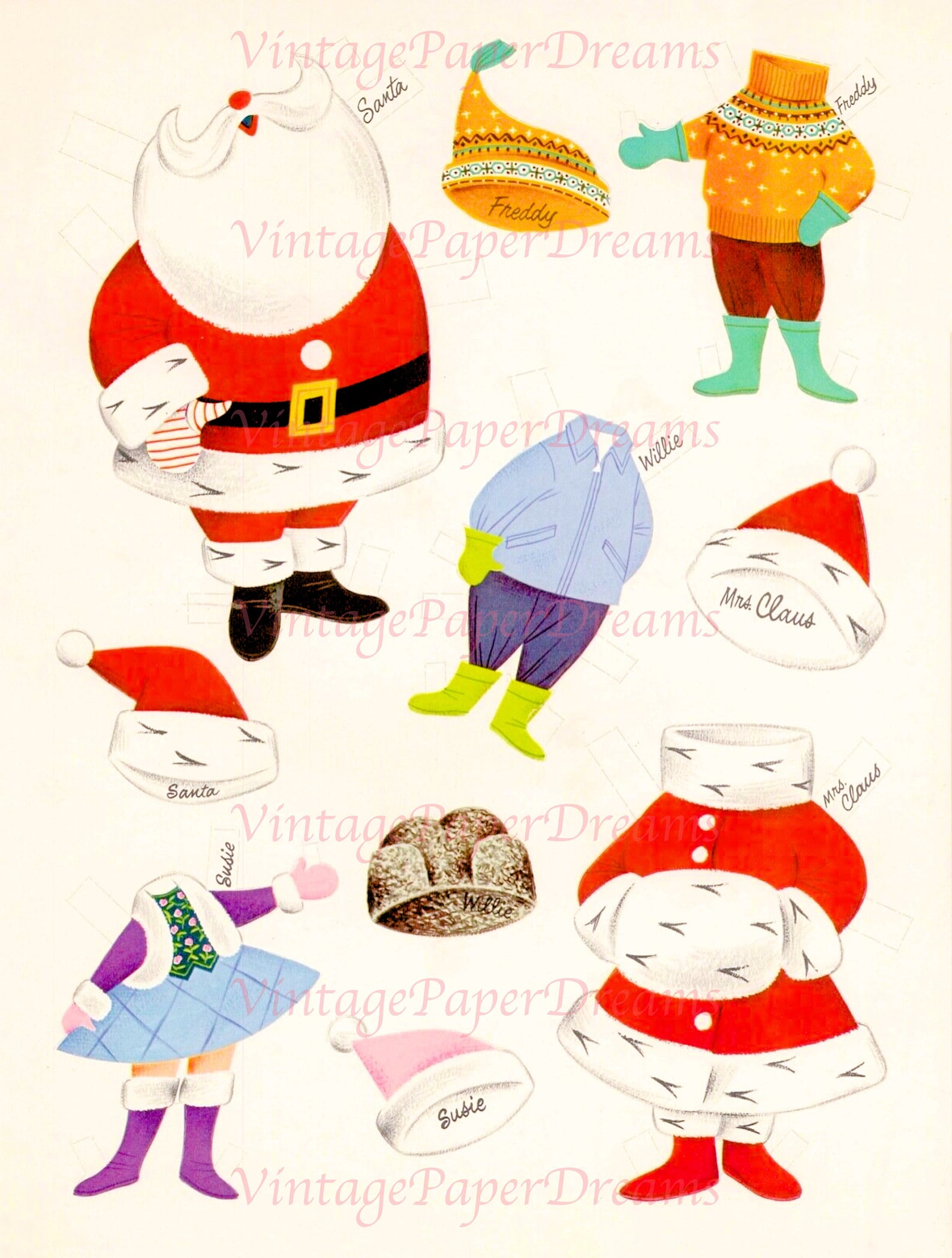 Vintage Christmas Activity Book Printable PDF • Santa's Playbook Paper ...