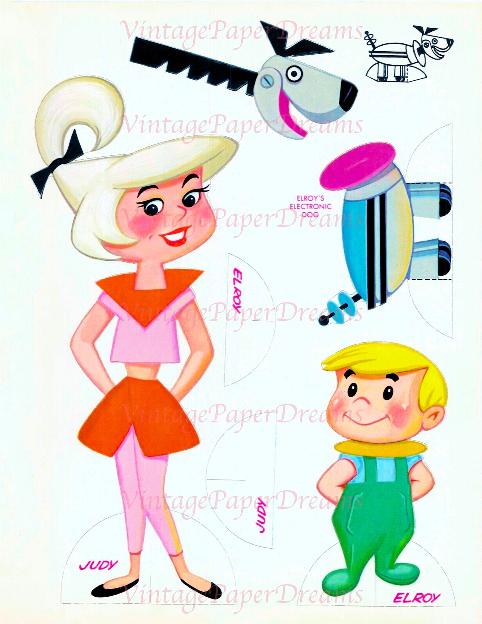 Vintage Paper Doll Printable PDF • the Jetsons Paper Dolls • 1963 60s ...