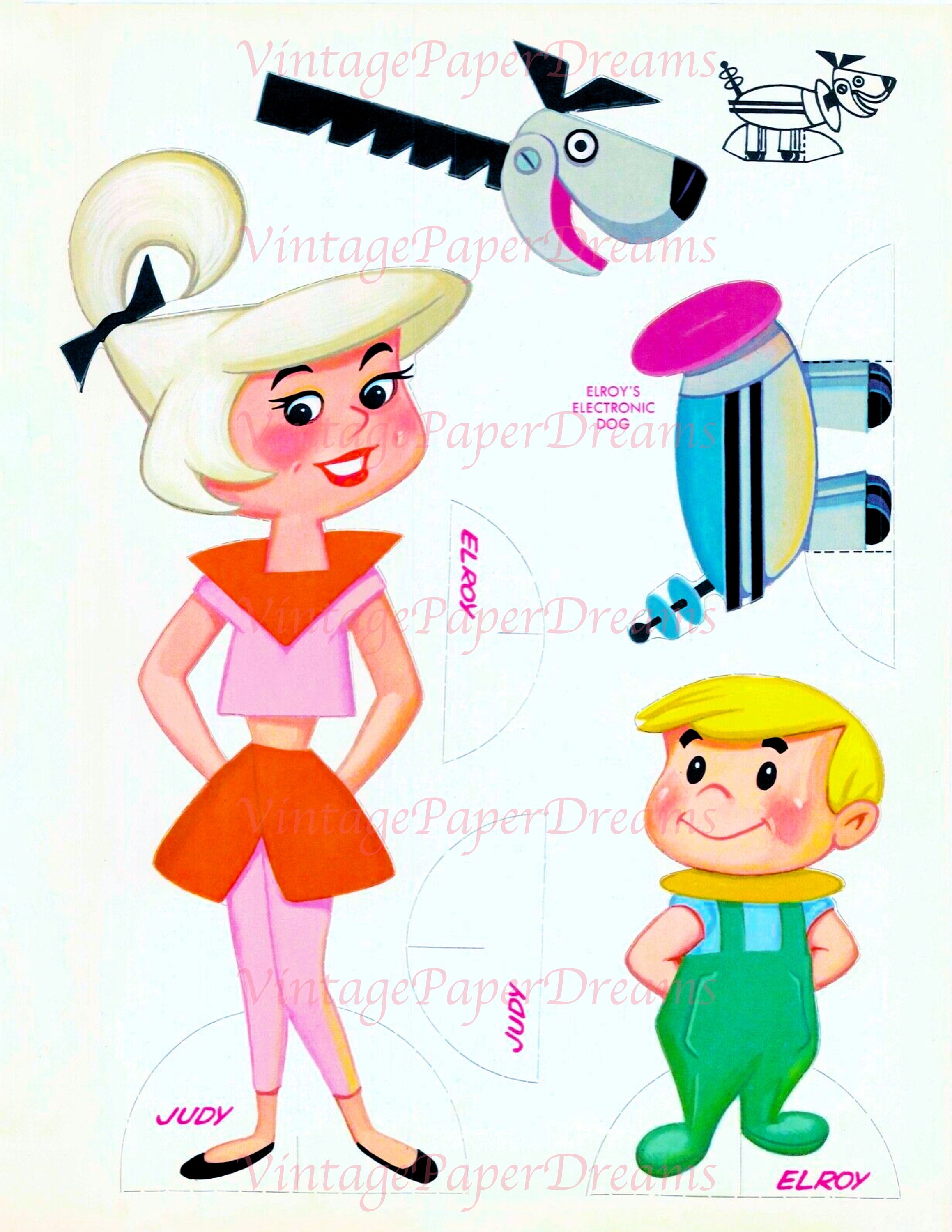 Vintage Paper Doll Printable PDF • the Jetsons Paper Dolls • 1963 60s 1960s Paper Doll Pattern ...