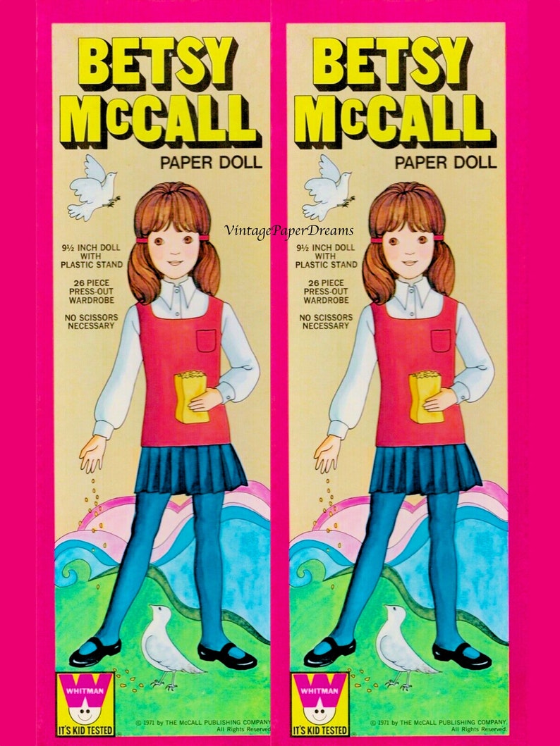 Vintage Paper Doll Printable PDF • betsy Mccall Paper Doll • 70s 1970s ...