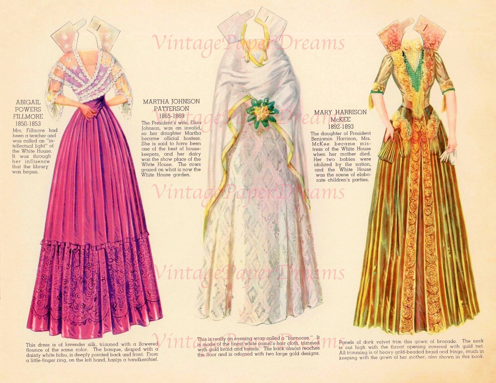 Vintage Paper Doll Printable PDF First Ladies Paper Dolls 30s 1930s ...