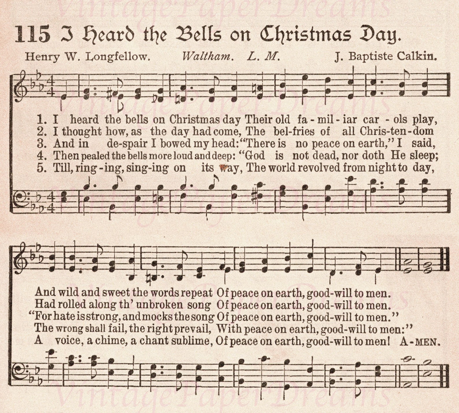 Vintage Printable Christmas Carol Sheet Music PDF Traditional Advent ...