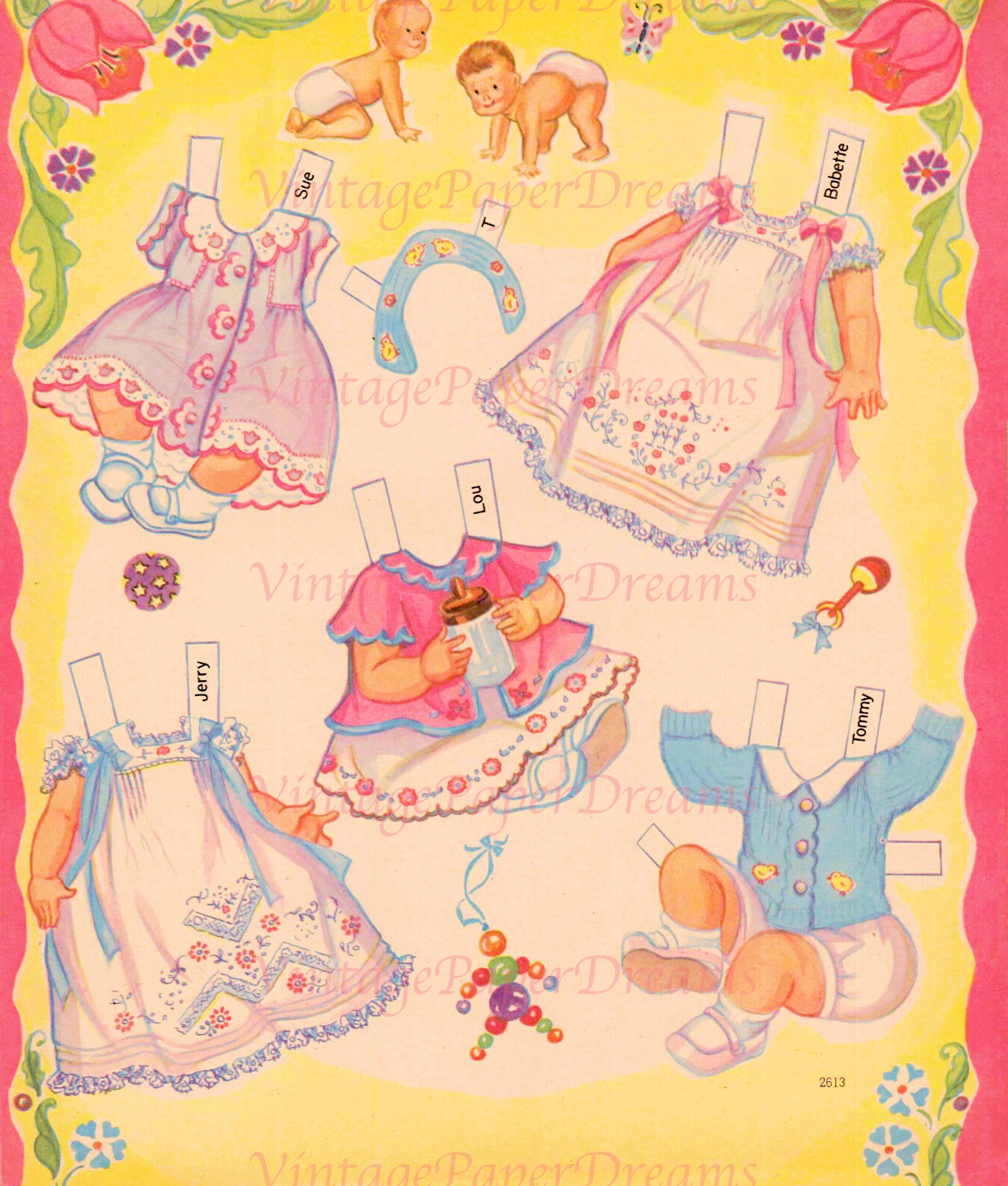 Vintage Paper Doll Printable PDF newborn Baby Paper Doll 40s 1940s ...