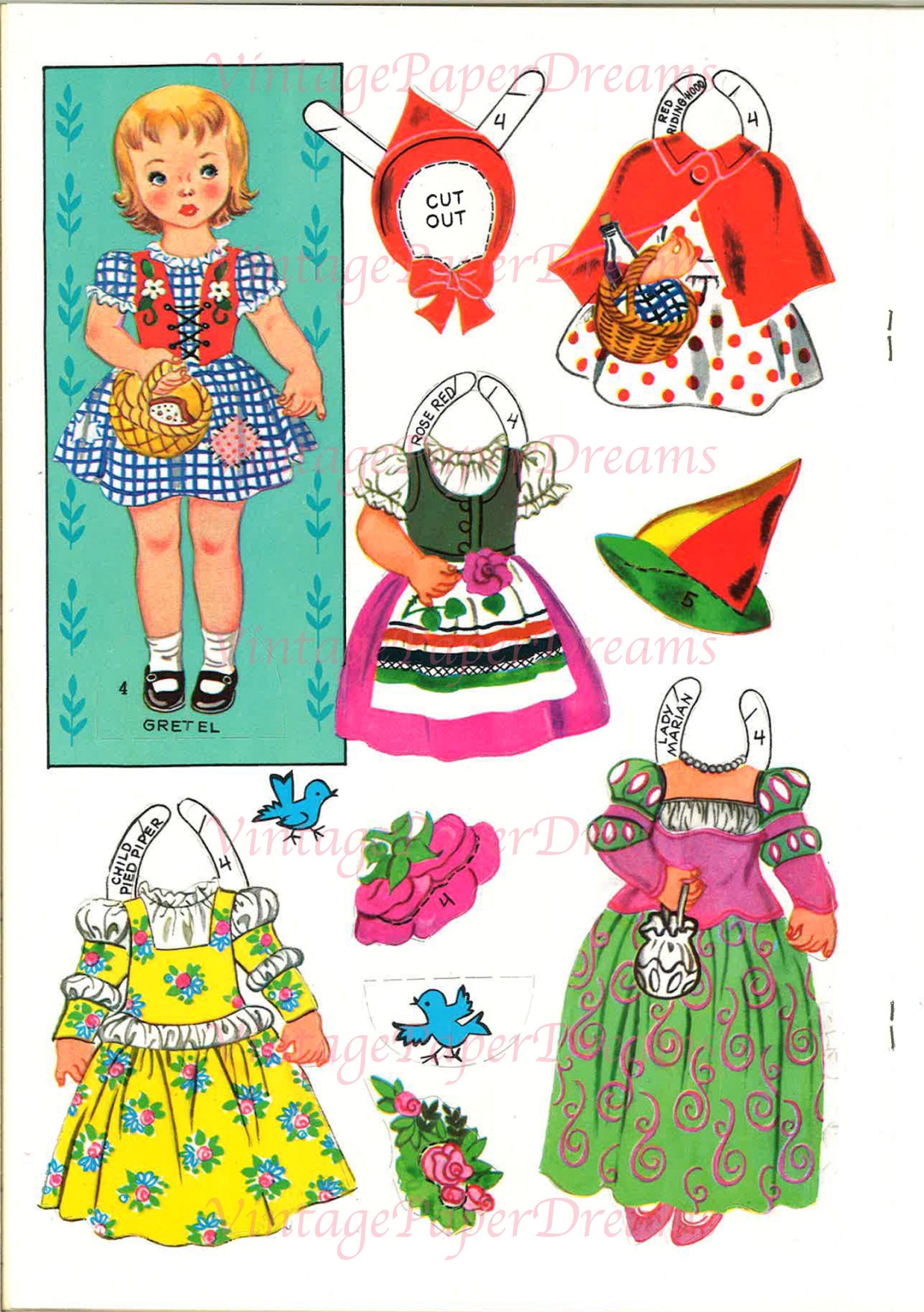 Vintage Paper Doll Printable PDF JPEG Magicfairy Tale Paper - Etsy
