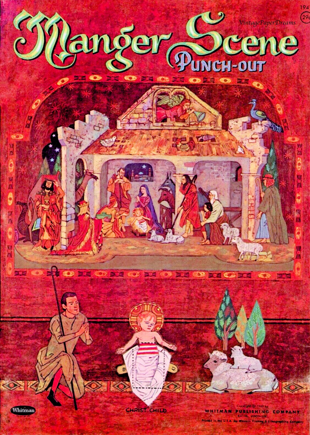 Vintage Christmas Activity Book Printable PDF • Nativity Scene Paper ...